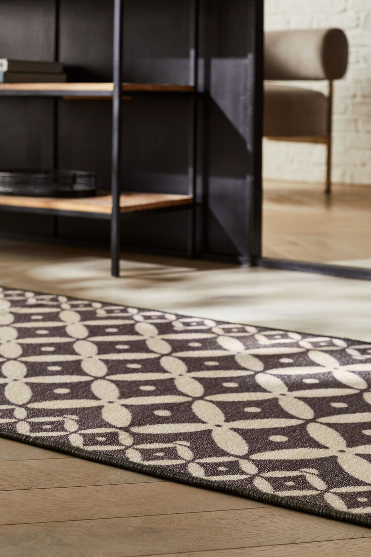 Buy Grey Washable Tile Runner from the Next UK online shop