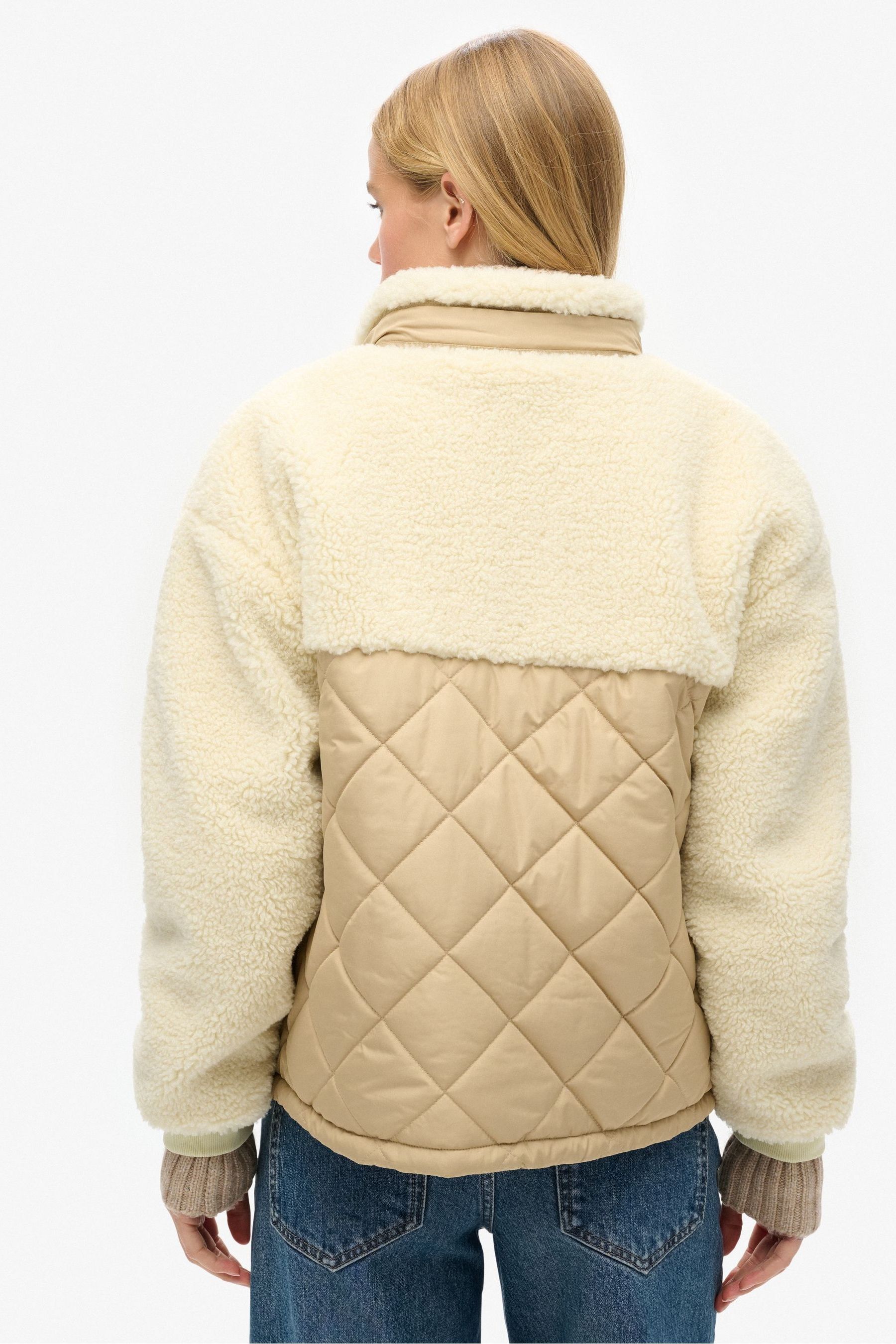 Buy Superdry Urban Cream Workwear Fleece Hybrid Jacket from the Next UK ...