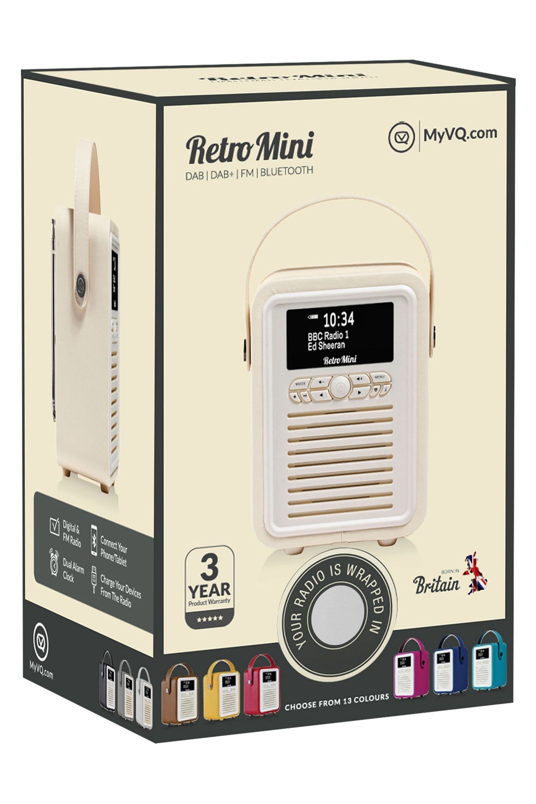 Buy VQ Grey Light Grey Retro Mini DAB Radio from the Next UK online shop