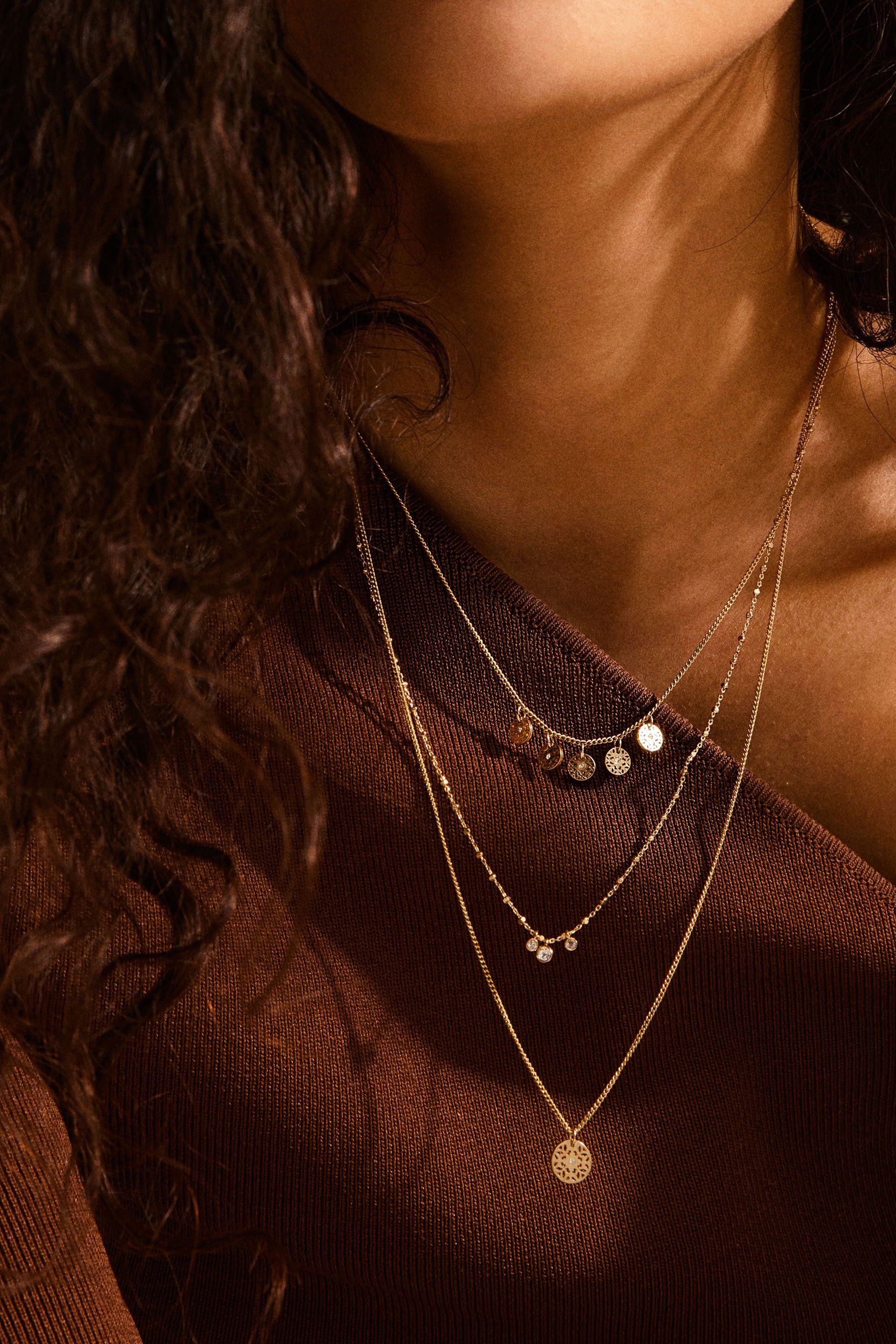 Buy PILGRIM Gold Plated Carol Bohemian Layered Necklace 3-in-1 Set from ...