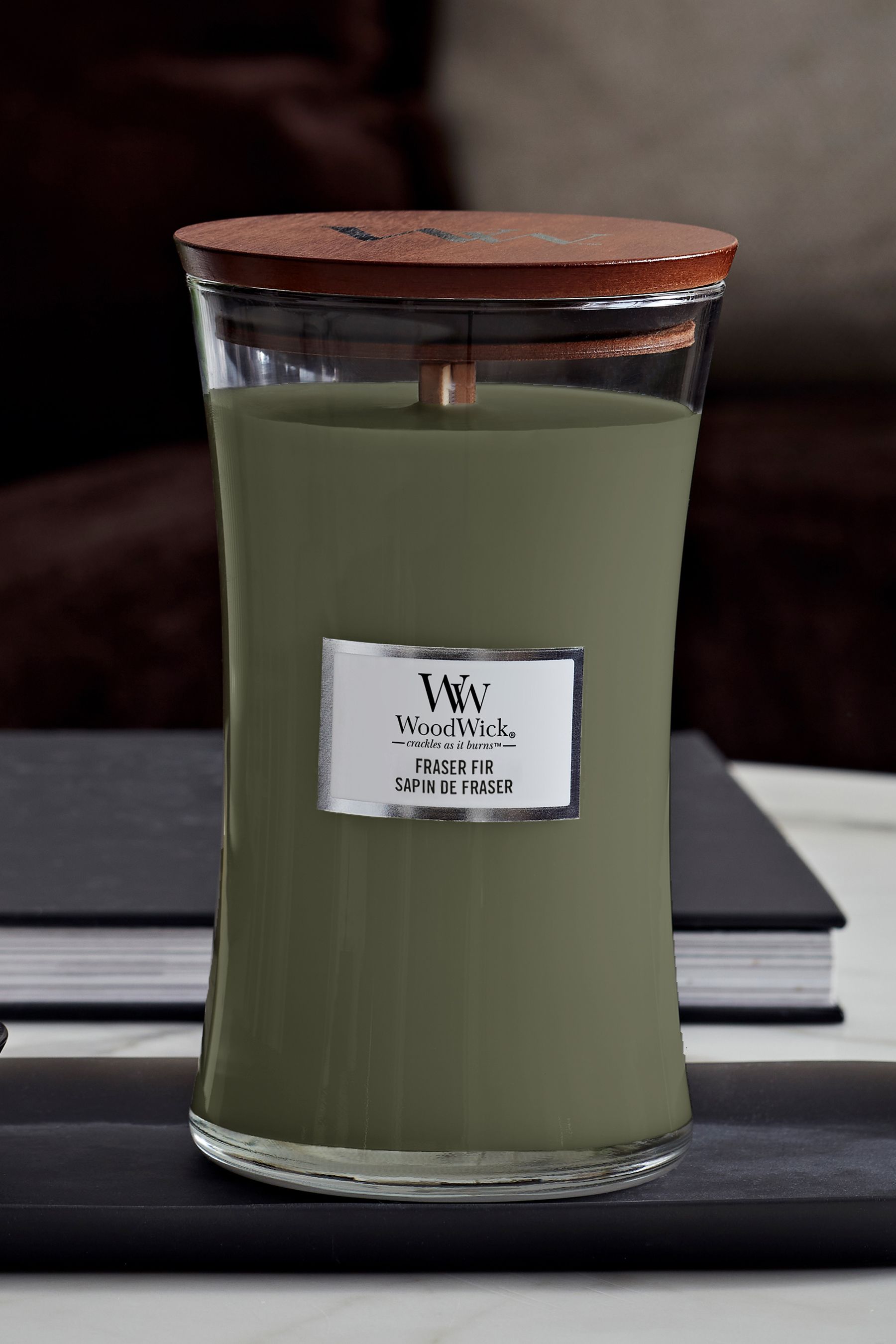 Buy Woodwick Green Hourglass Scented Candle with Crackle Wick Fir from ...