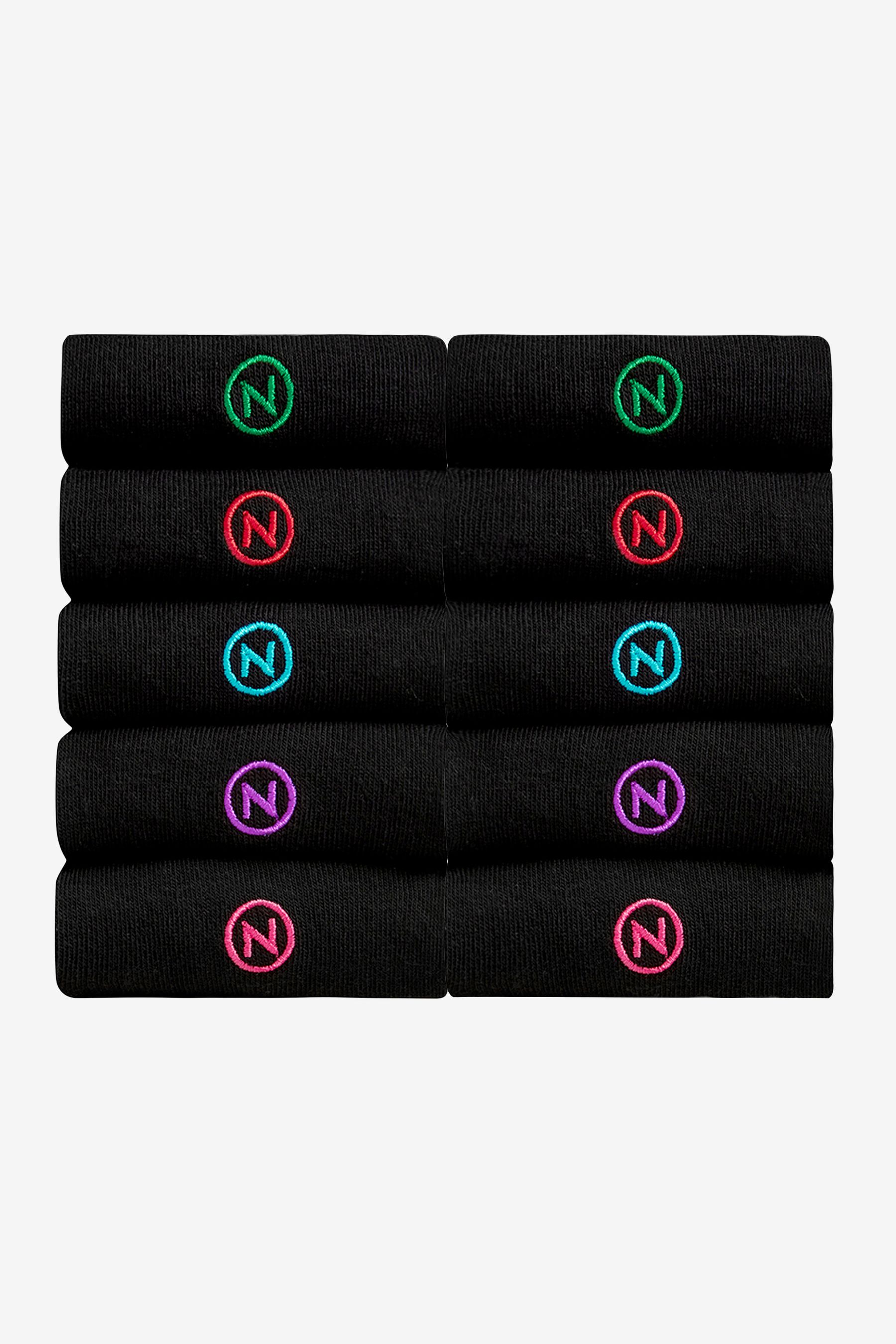 Buy Rainbow 10 Pack Embroidered Lasting Fresh Socks from the Next UK ...