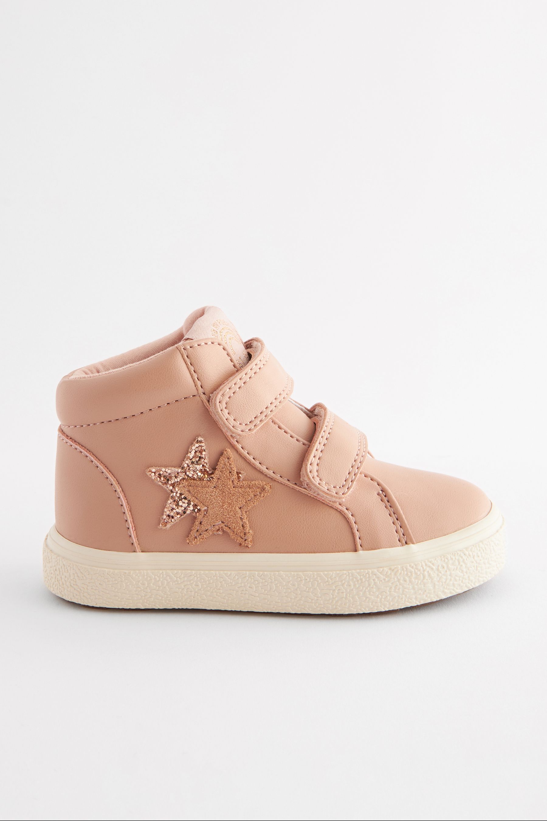 Buy Pink Wide Fit (G) Star Touch Fasten Strap High Top Trainers from ...