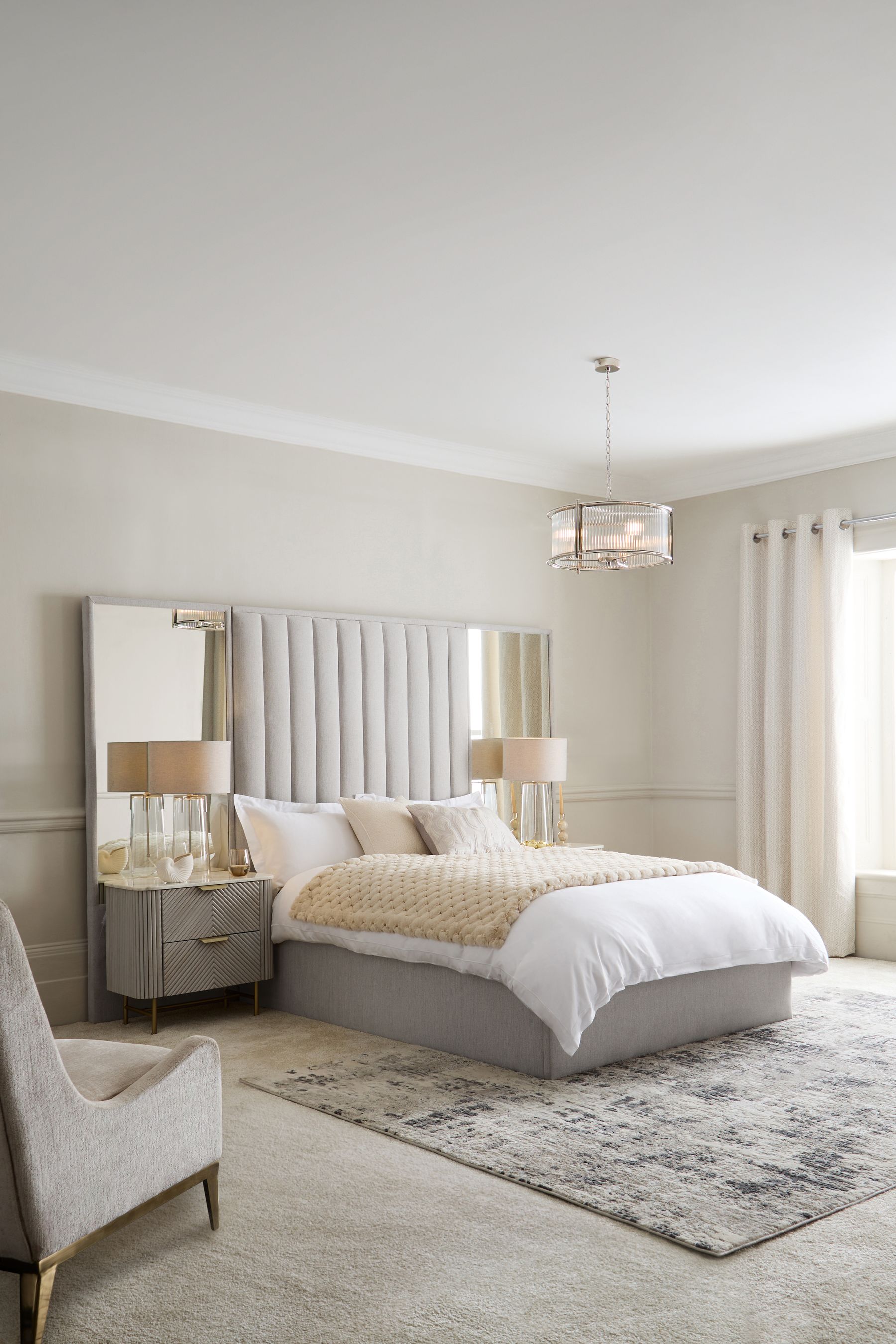 Buy Contemporary Blend Light Natural Cerys Upholstered Hotel Bed Frame ...