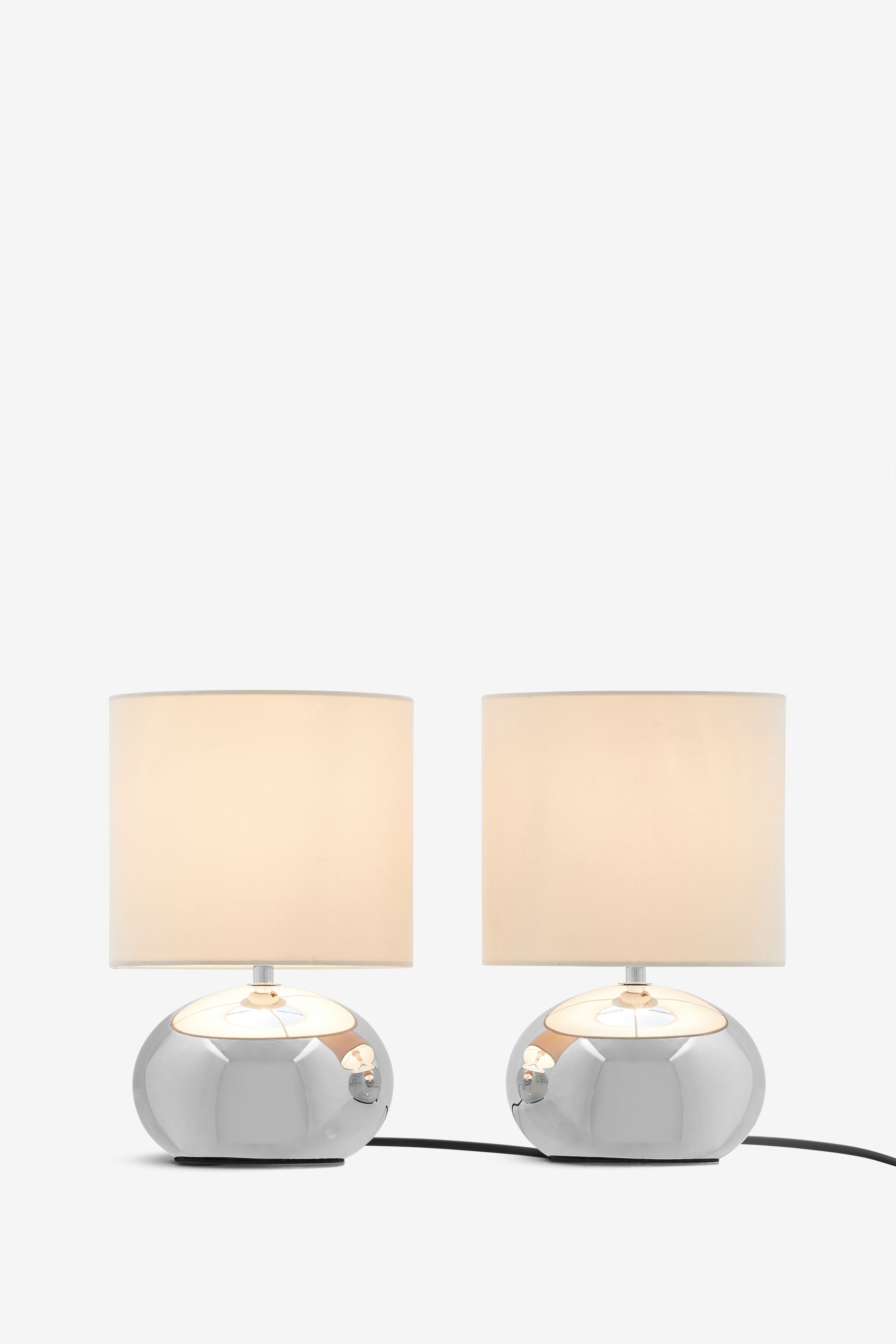 Buy Chrome Pebble Twin Pack Table Lamp from the Next UK online shop
