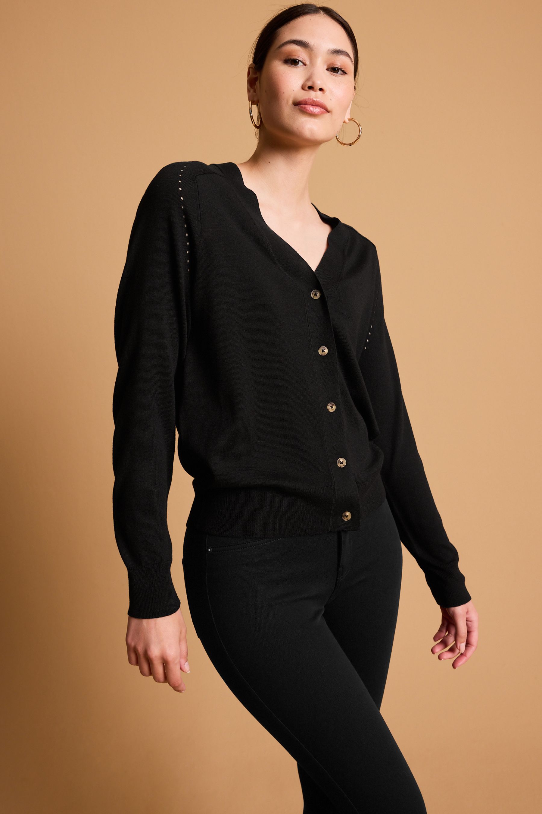 Buy Black Soft Touch Button Up Knitted Cardigan from the Next UK online ...
