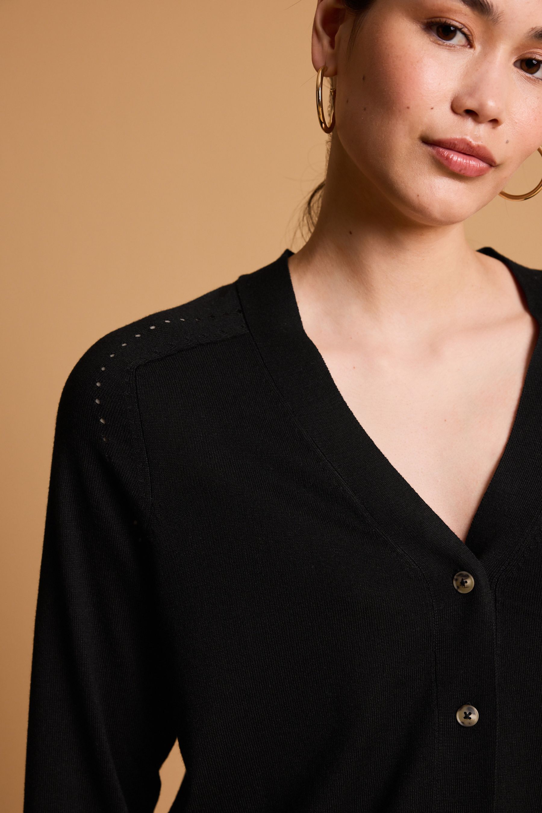 Buy Black Soft Touch Button Up Knitted Cardigan from the Next UK online ...