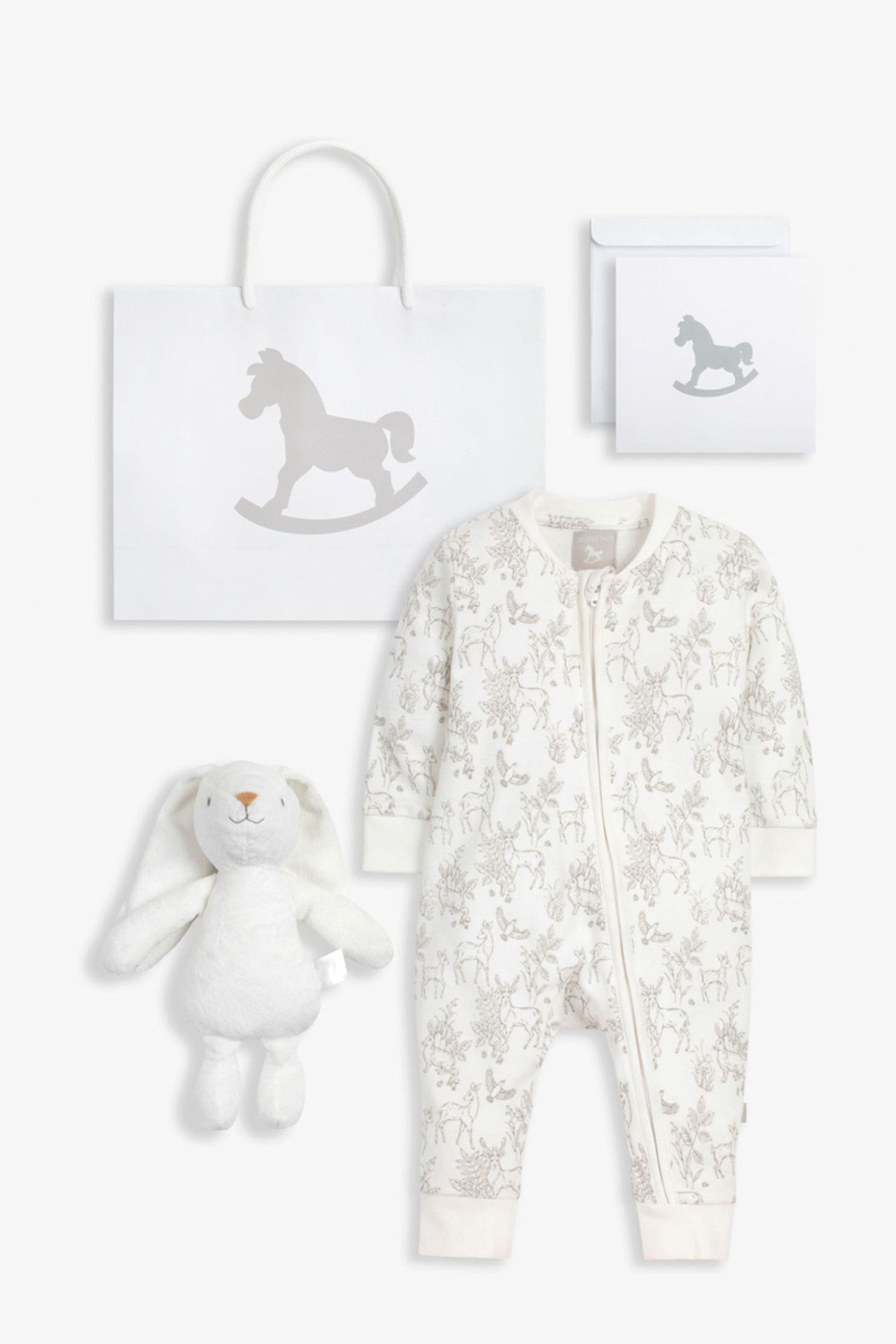 Buy The Little Tailor Baby Sleepsuit And Toy 100% Cotton Bunny 2 Piece ...