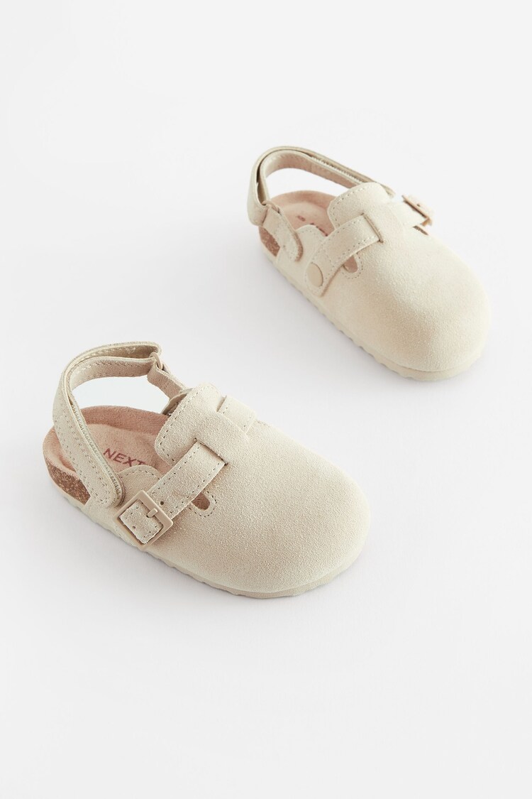 Buy Cream Leather Slip-On Clog Mules from Next Oman