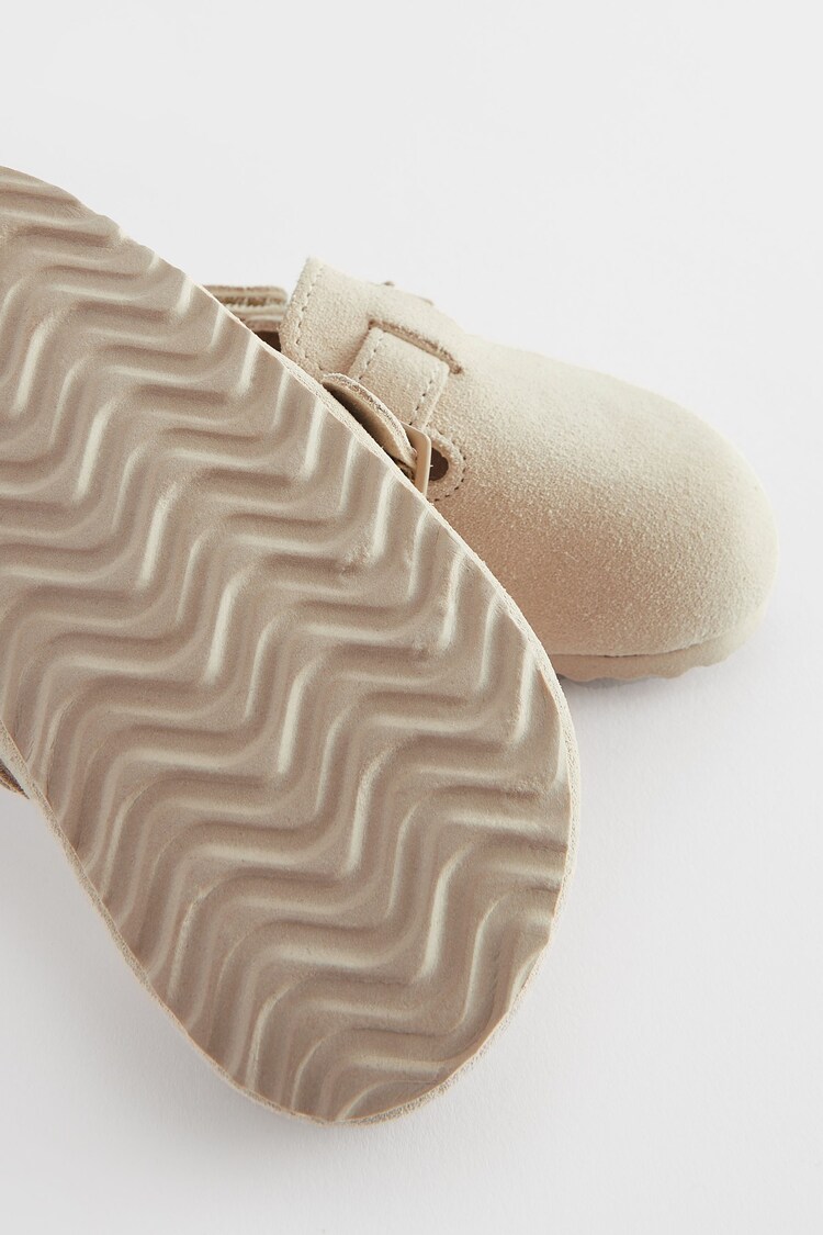 Buy Cream Leather Slip-On Clog Mules from Next Oman