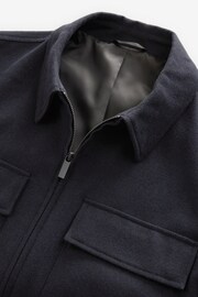 Buy Navy Blue Wool Blend Lightweight Shacket from the Next UK online shop