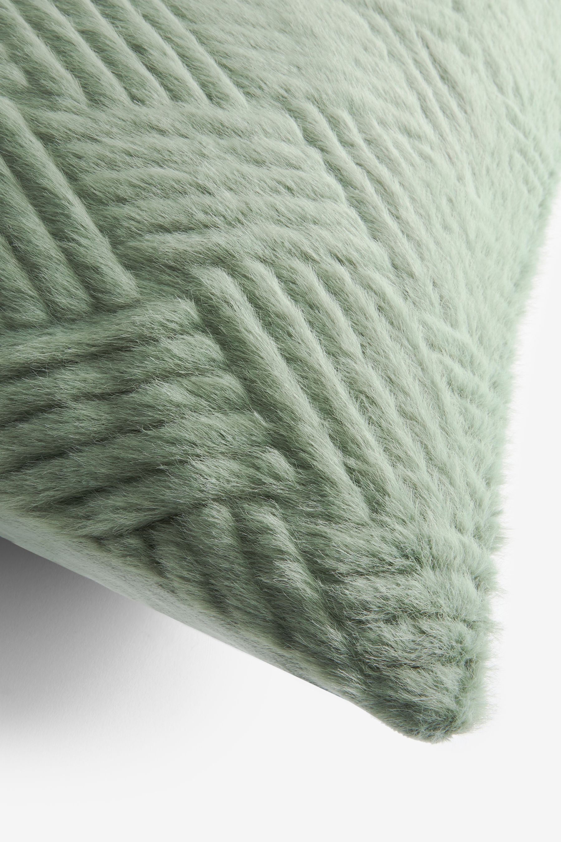Buy Sage Green 43 x 43cm Basset Embossed Faux Fur Cushion from the Next ...