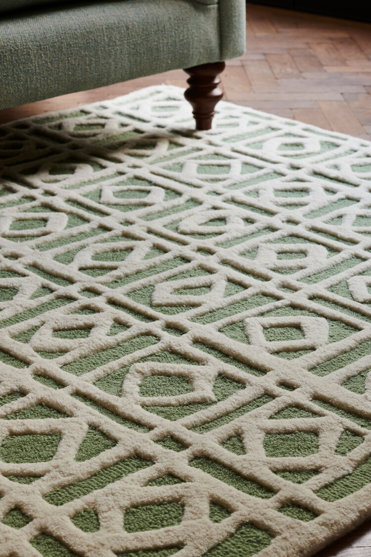 Buy Nina Campbell Green Batik Check Rug from the Next UK online shop
