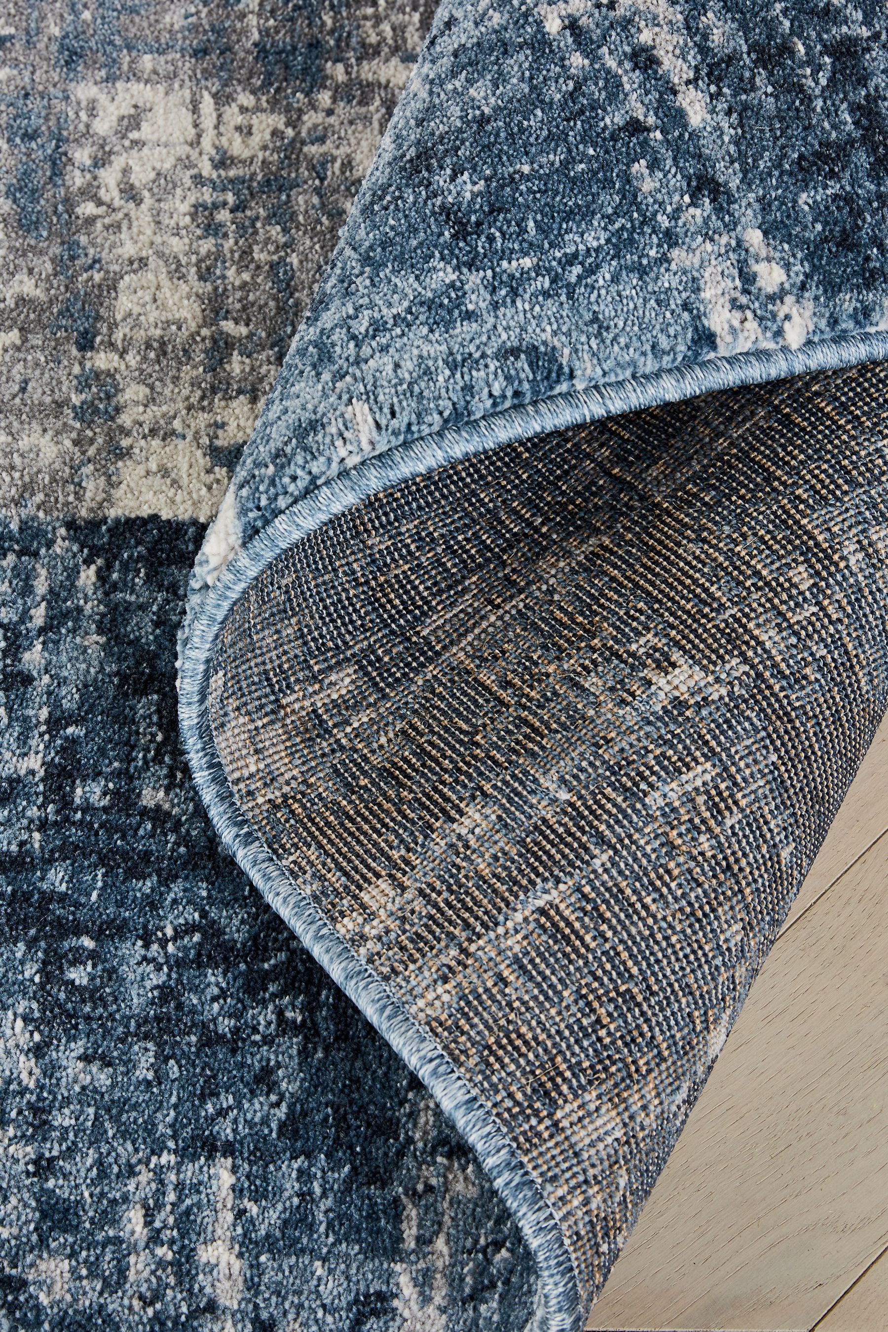 Buy Navy Blue Textured Border Rug from the Next UK online shop