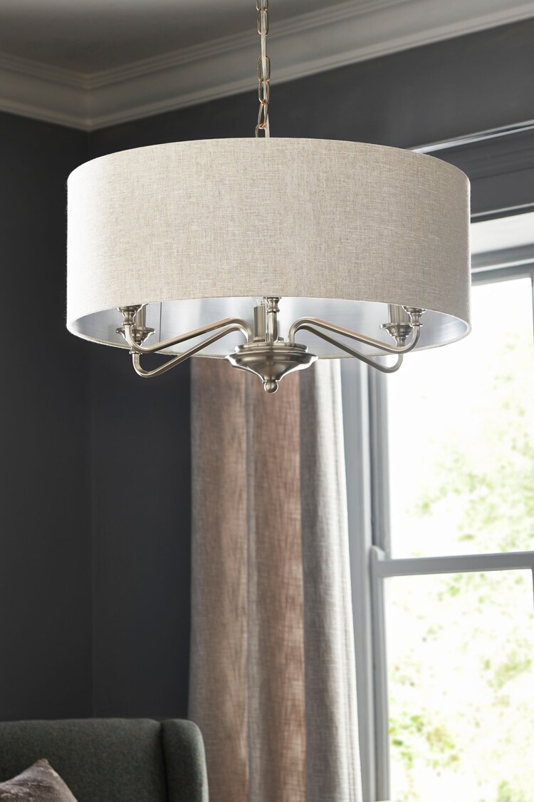 Buy Brushed Chrome Burford 6 Light Chandelier Ceiling Light from the ...