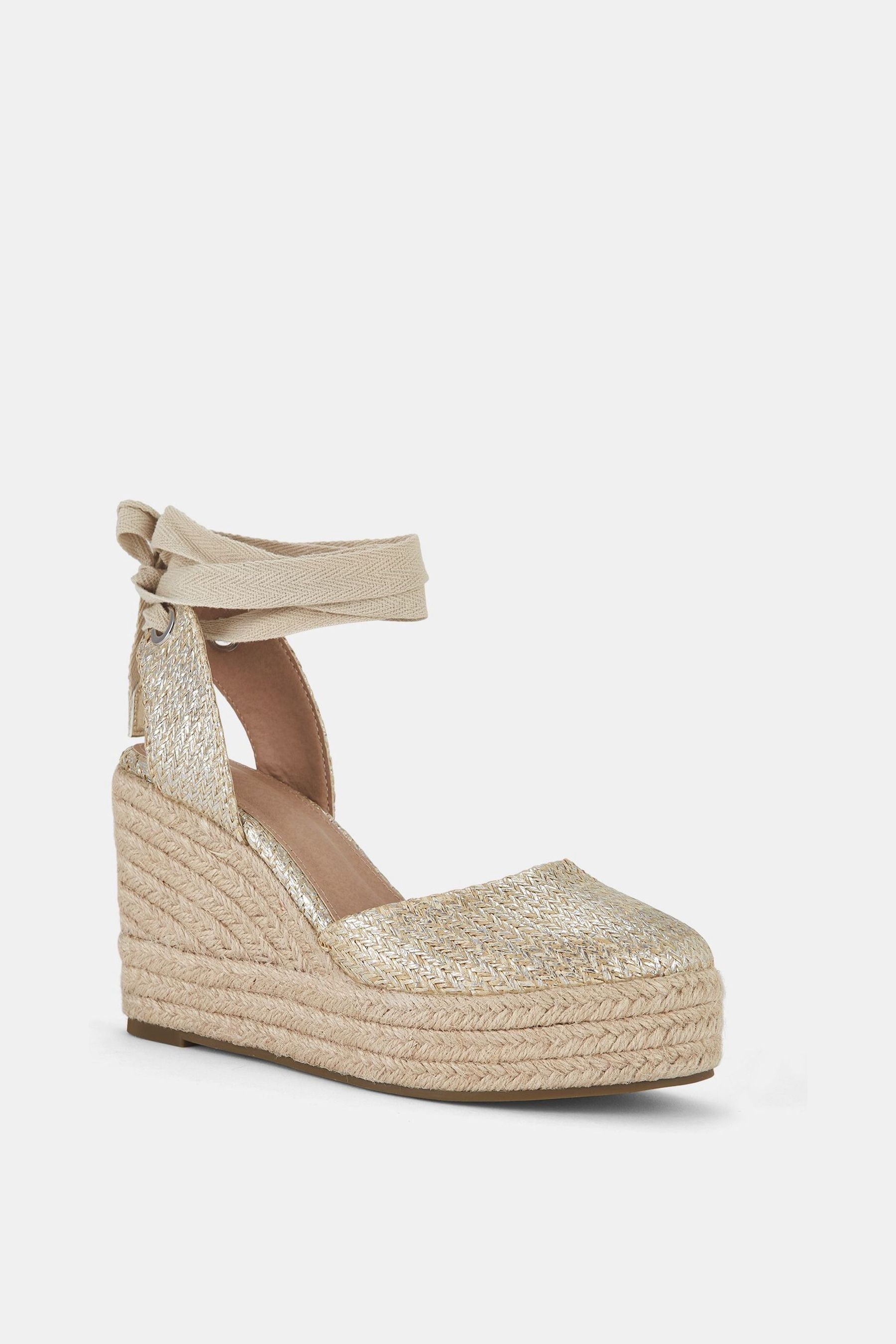 Buy Novo Gold Regular Fit Buenos Aries Closed Toe Espadrille Wedges ...