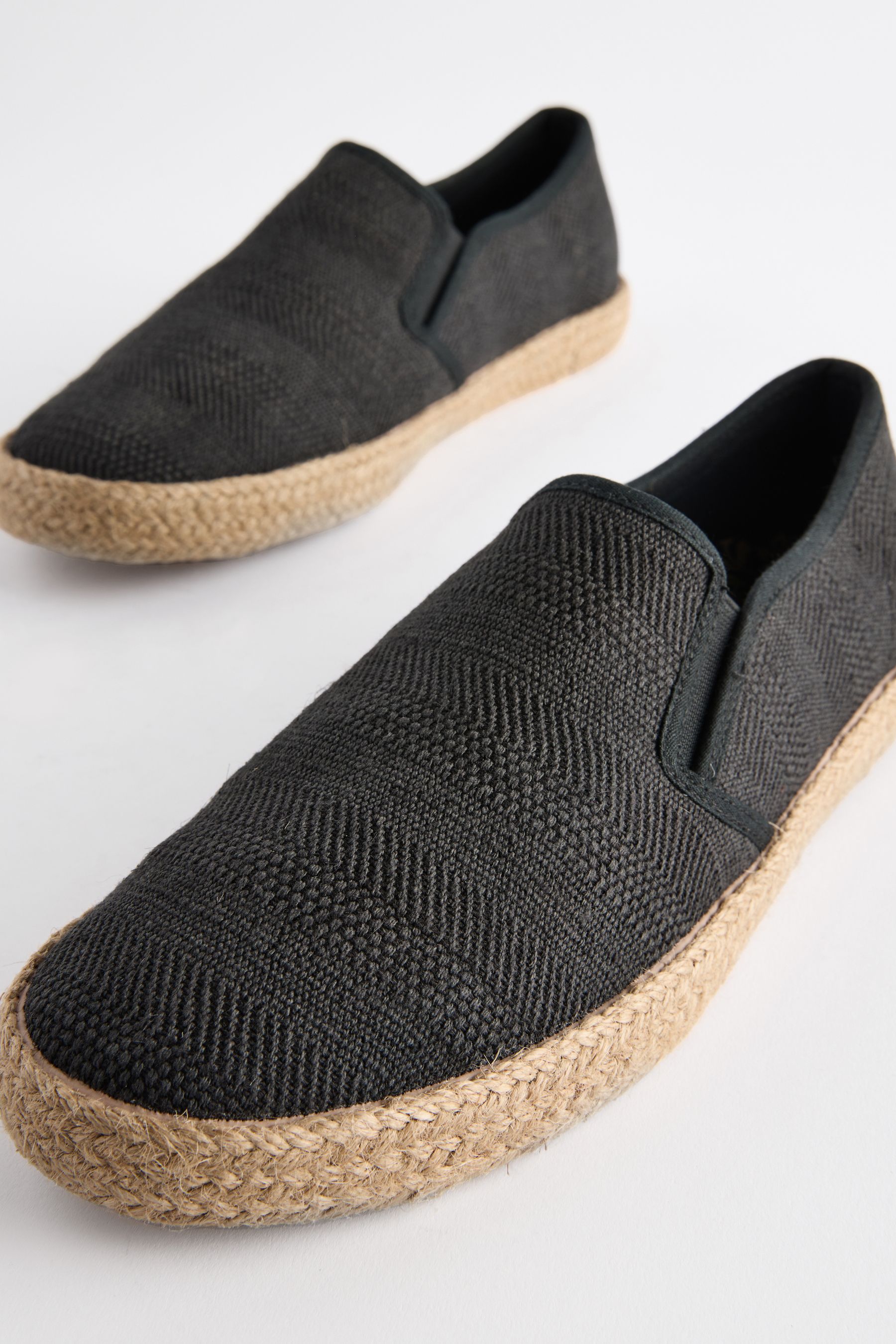 Buy Black Textured Espadrilles from the Next UK online shop