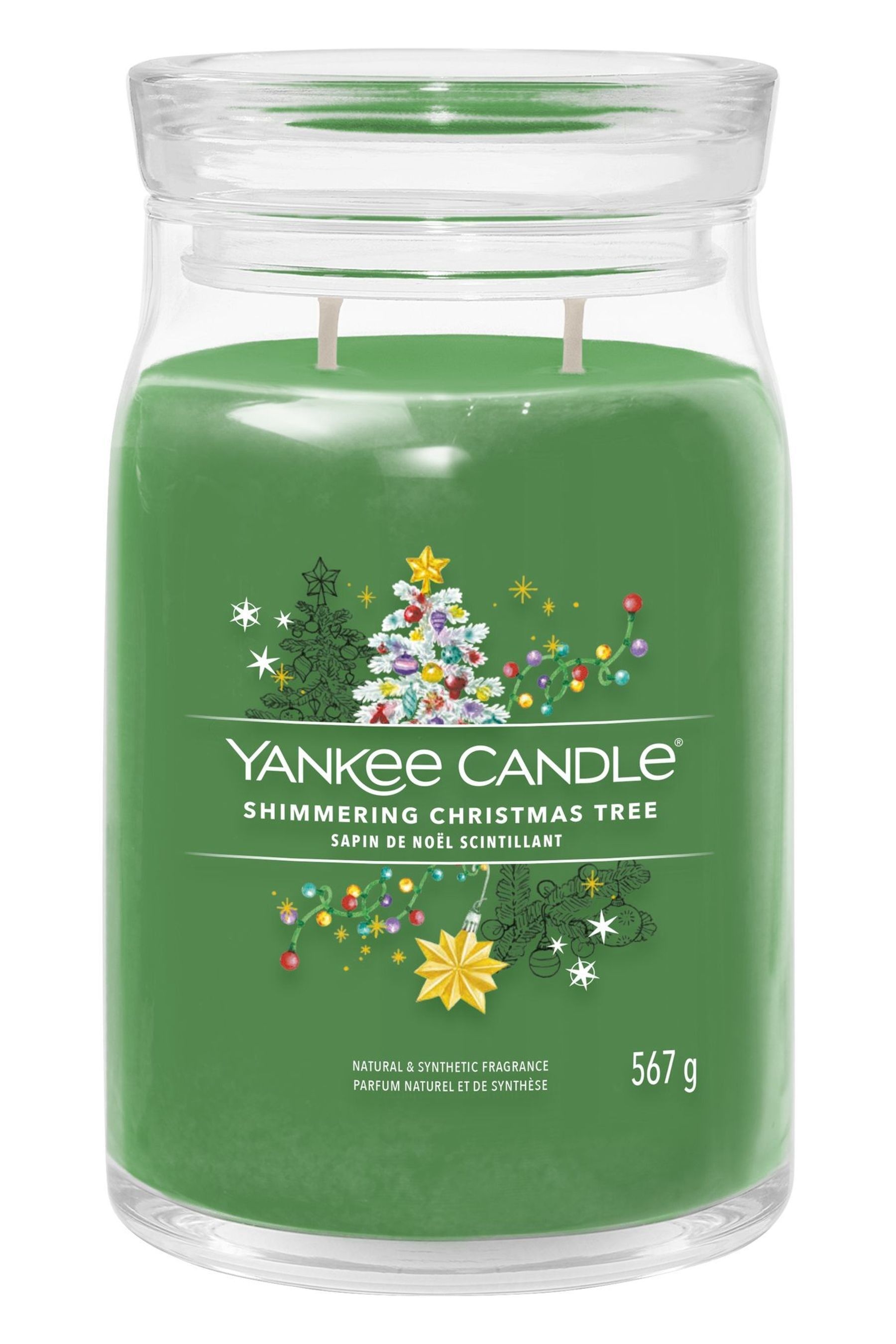 Buy Yankee Candle Green Signature Large Jar Shimmering Christmas Tree ...
