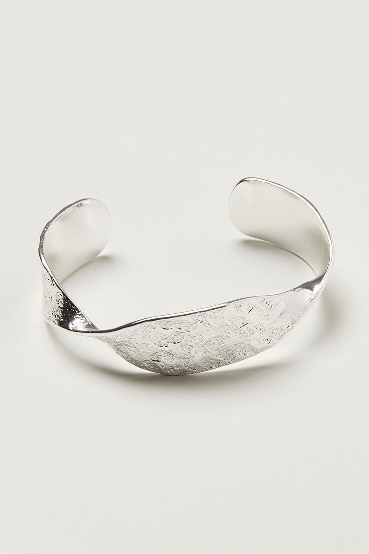 Buy Oliver Bonas Silver Plated Sculptural Twist Cuff Bangle from the Next UK online shop