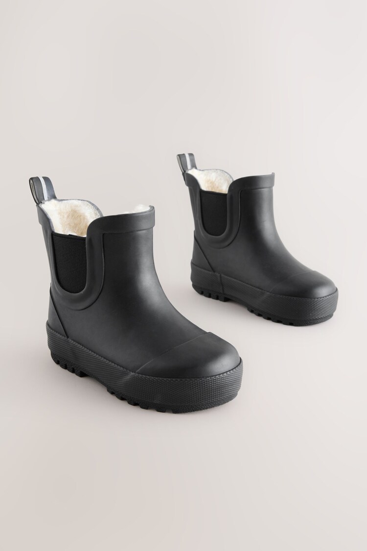 Buy Black Plain Warm Lined Ankle Wellies from the Next UK online shop