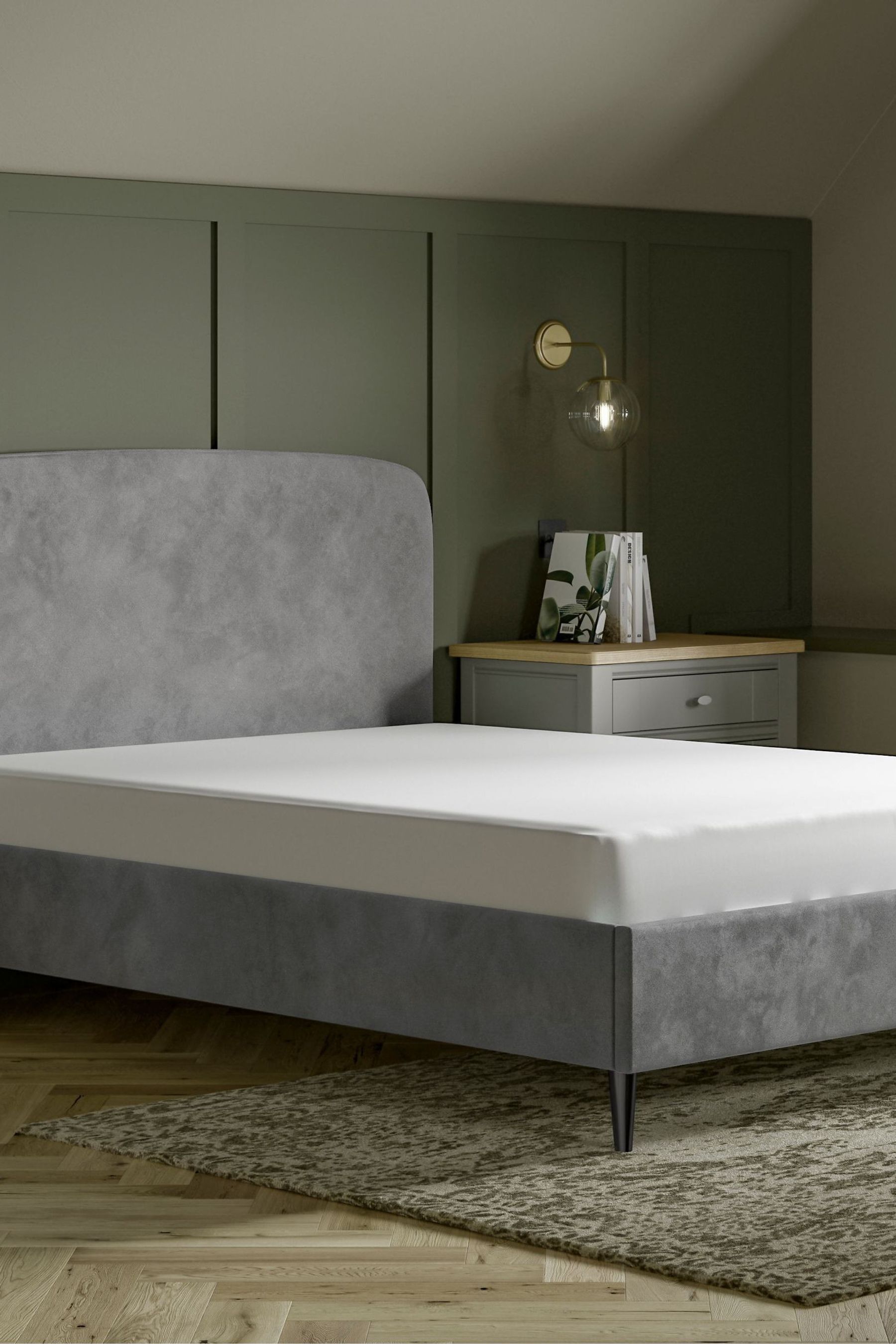 Buy Grey Steel Opulent Velvet Matson Upholstered Bed Frame from the ...