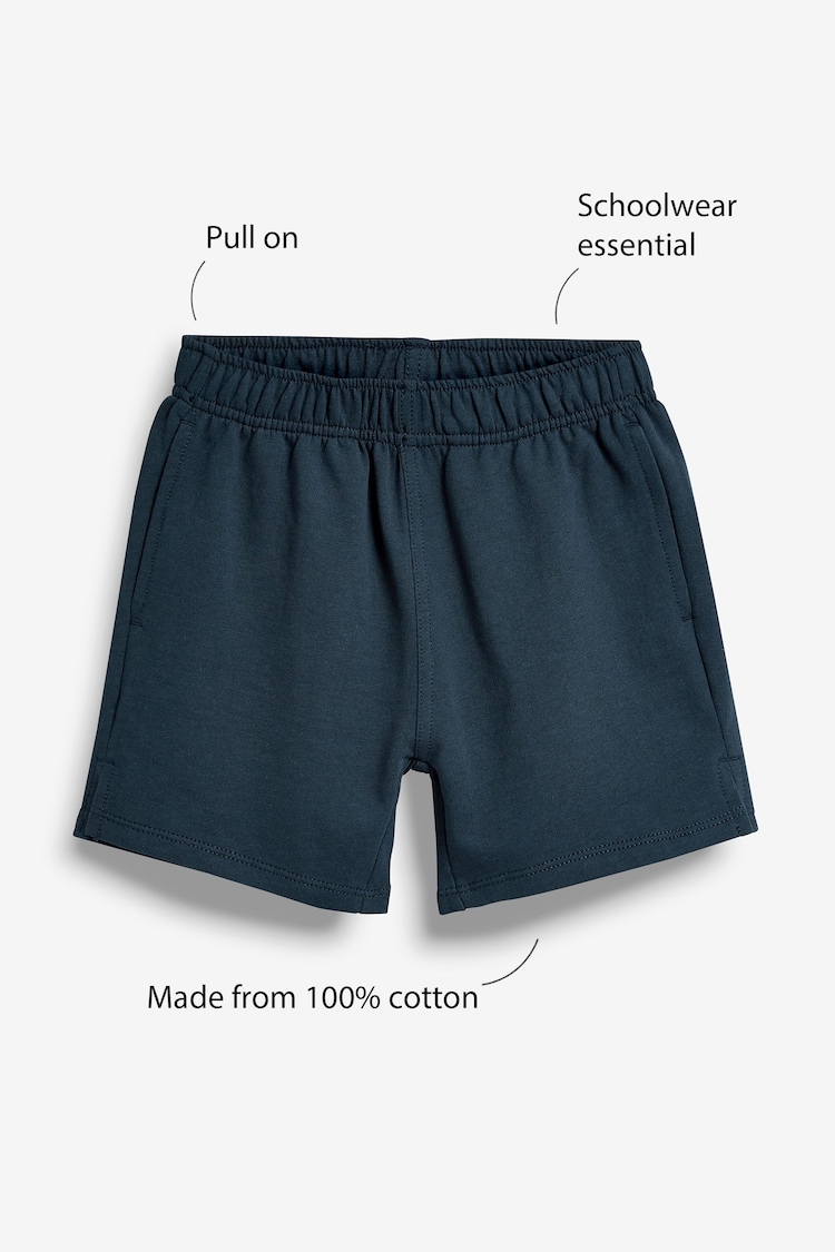 Buy Navy Blue 100% Cotton Jersey School Shorts (3-16yrs) from the Next ...