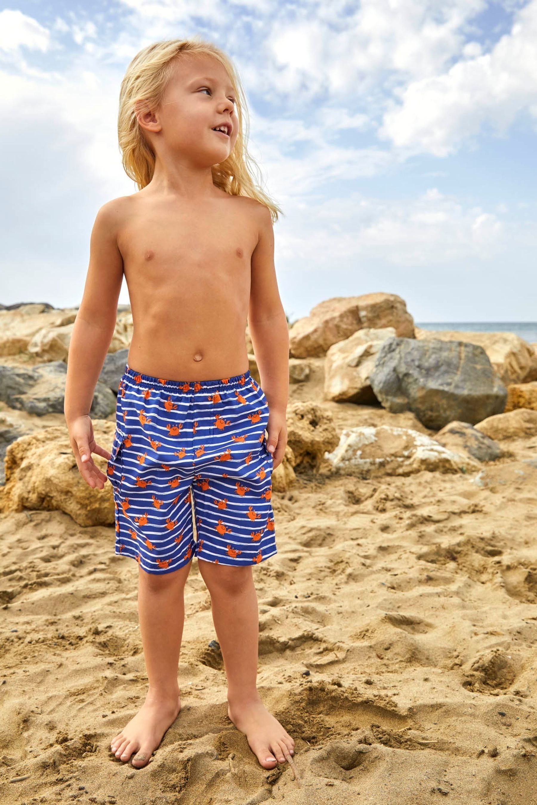 Buy JoJo Maman Bébé Blue Crab No Nappy Swim Shorts from the Next UK ...
