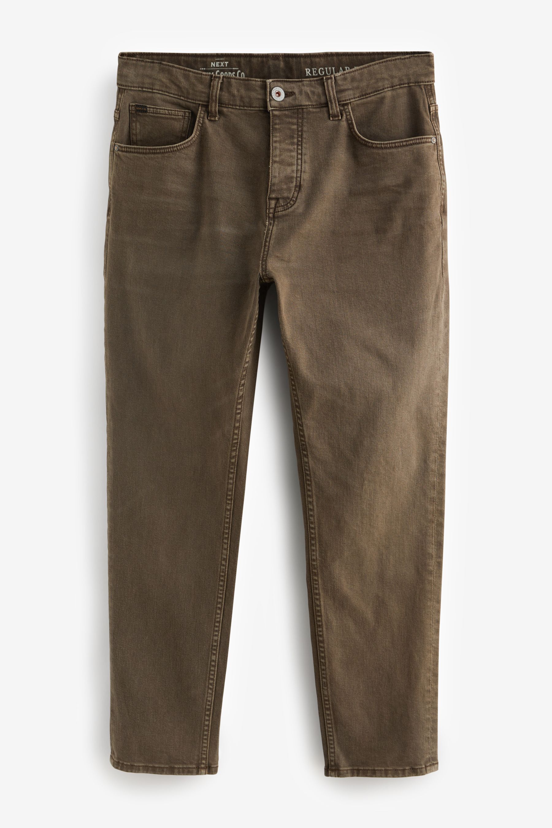 Buy Brown Regular Fit Overdyed Denim Jeans from the Next UK online shop