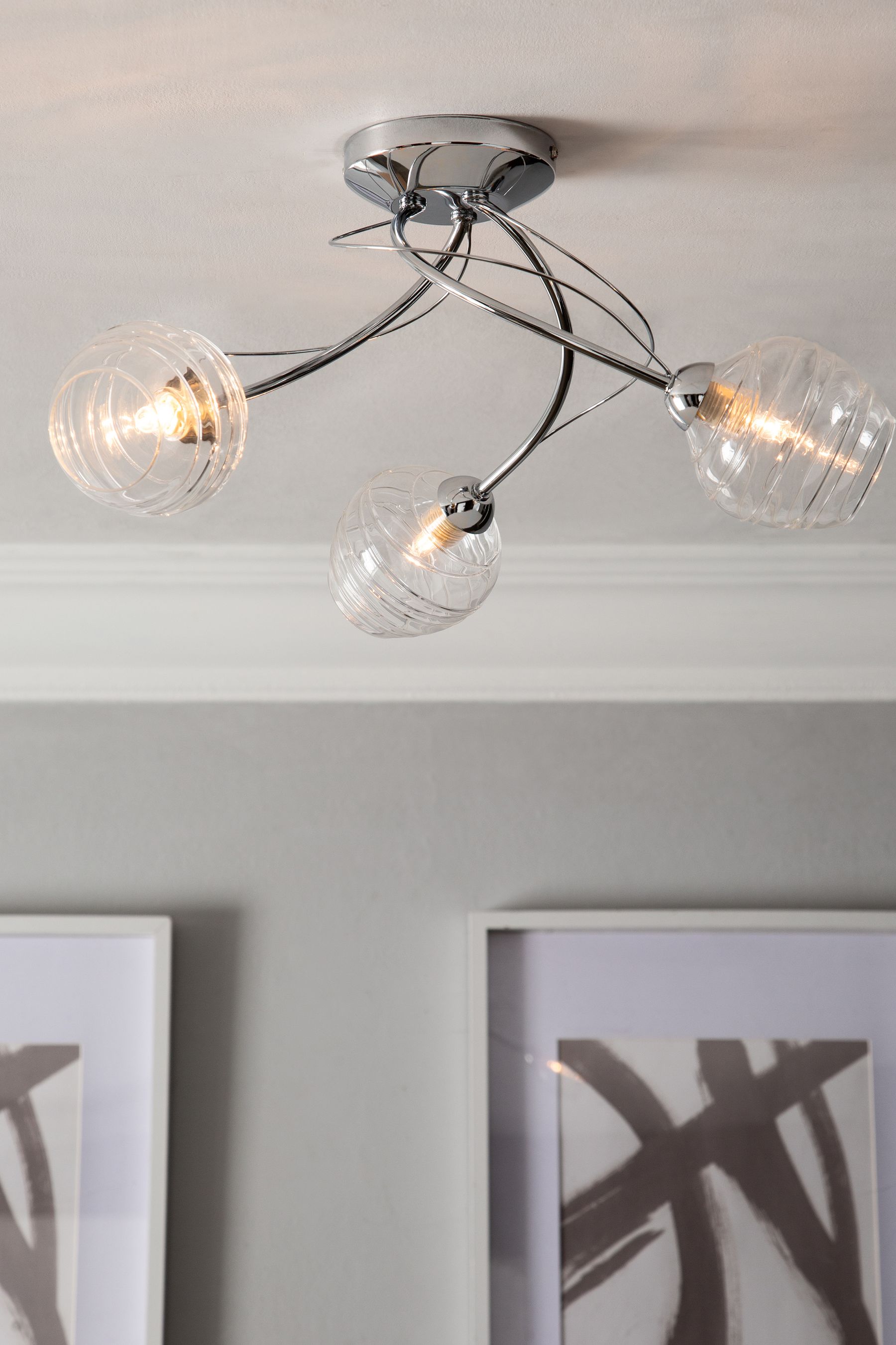 Buy Clear Drizzle 3 Light Flush Ceiling Light from the Next UK online shop