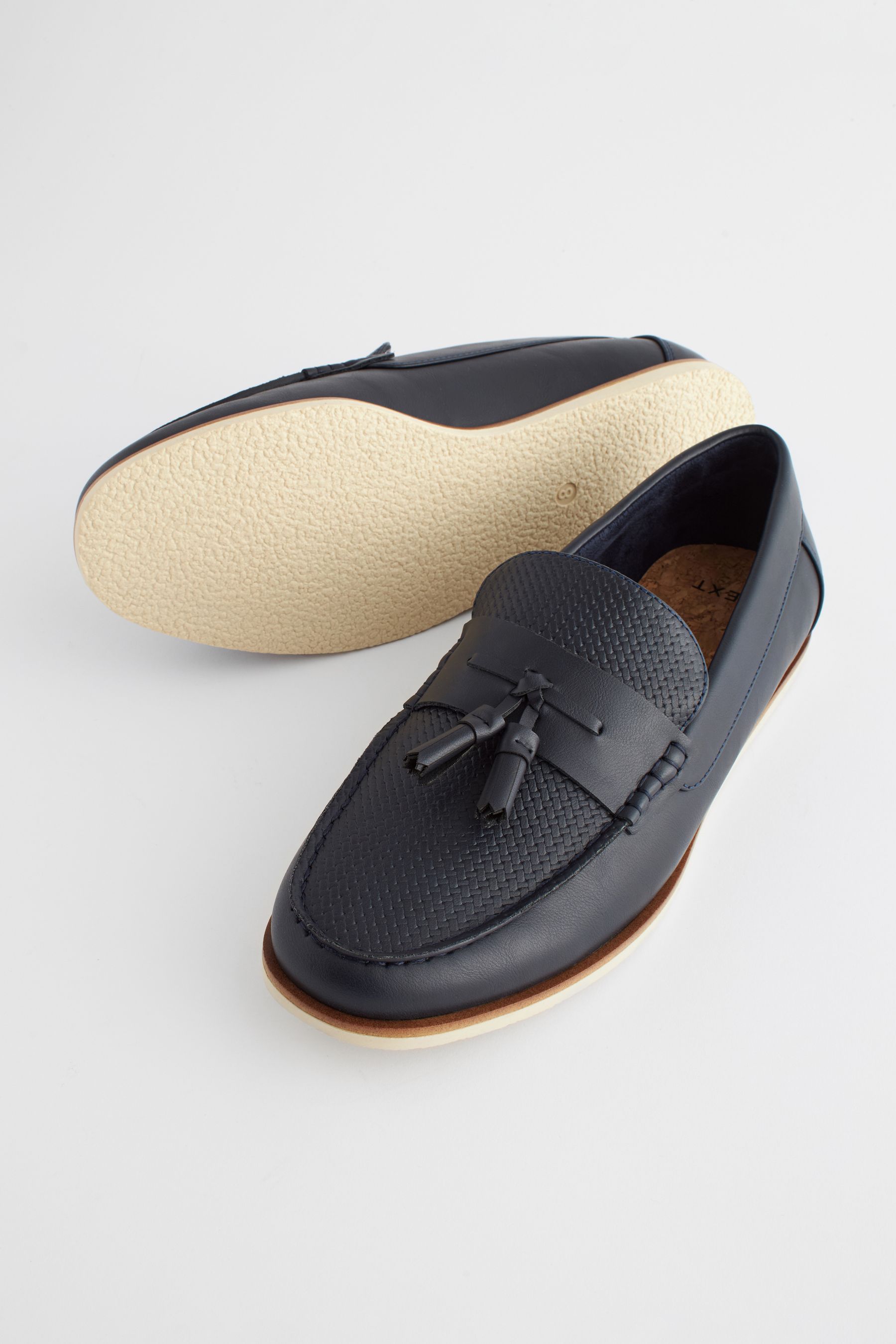 Buy Navy Blue Embossed Tassel Loafers from the Next UK online shop