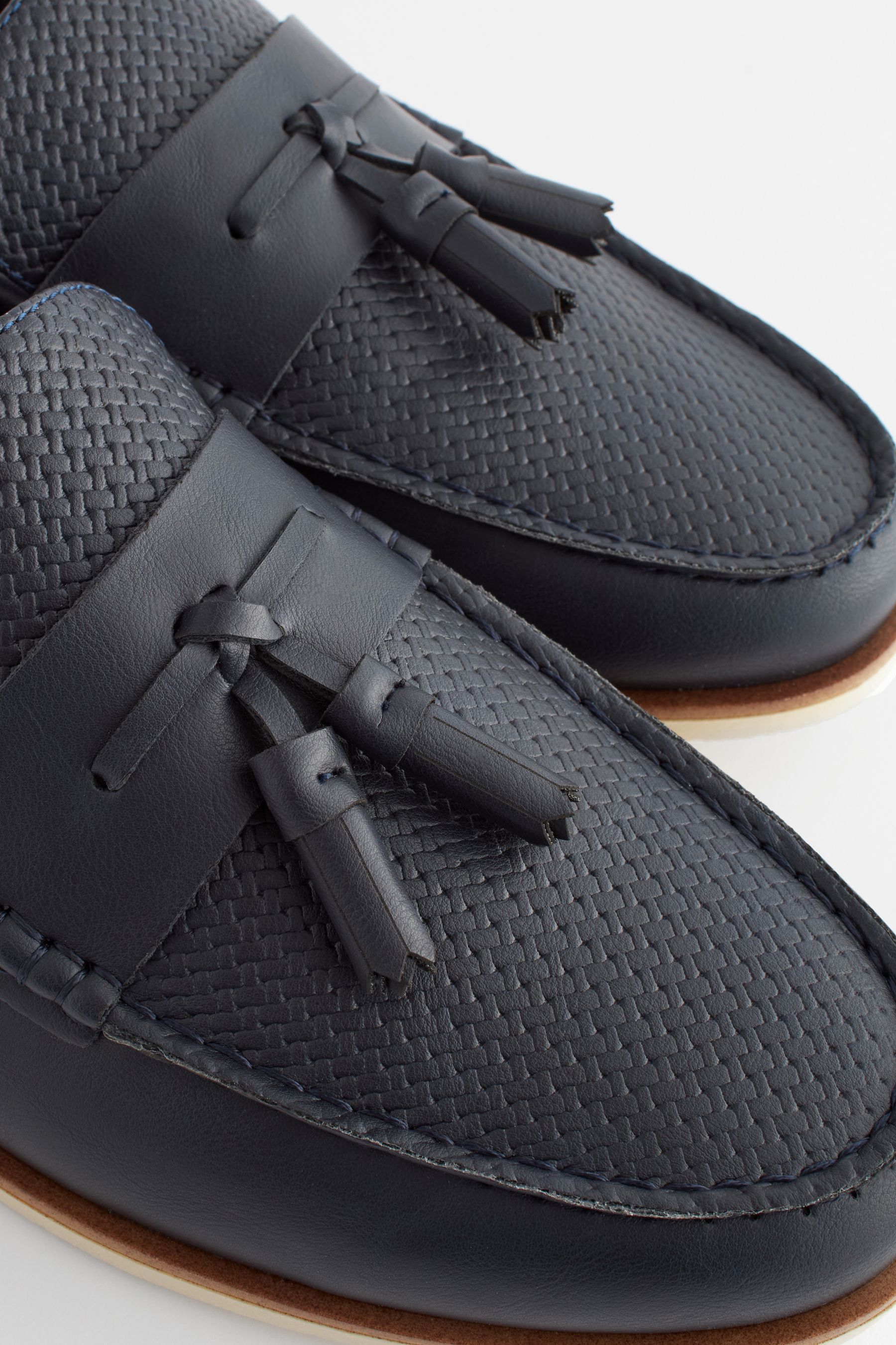 Buy Navy Blue Embossed Tassel Loafers from the Next UK online shop