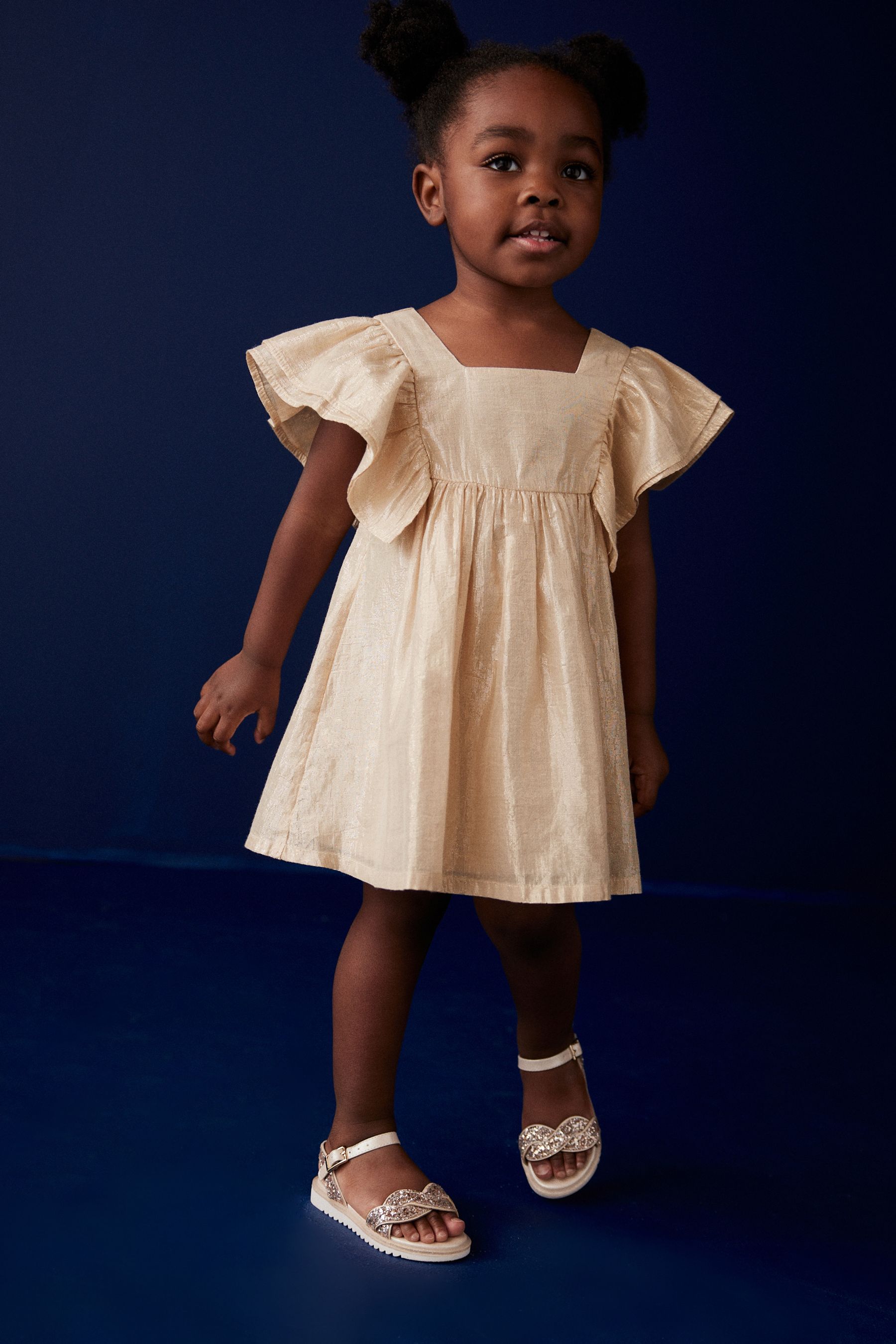 Buy Gold Shimmer Party Dress (3mths-8yrs) from the Next UK online shop
