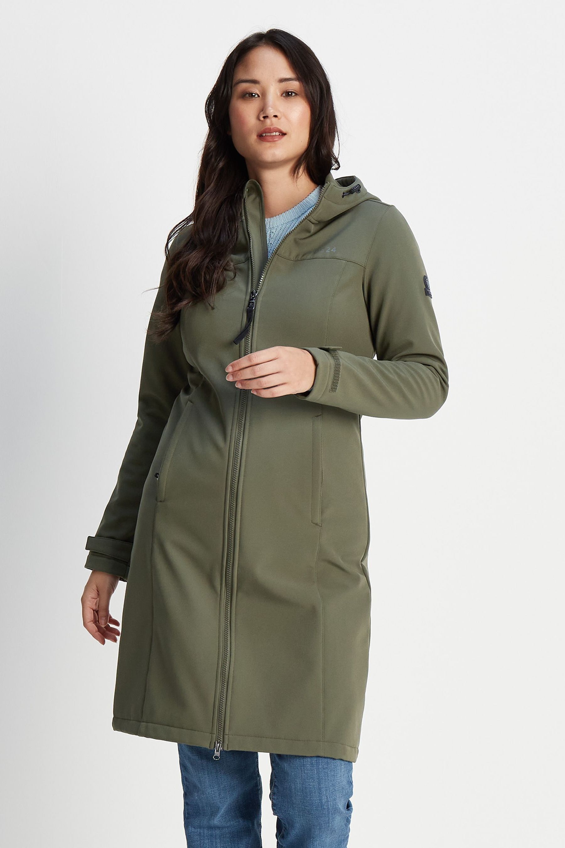 Buy Tog 24 Green Marina Extra Long Softshell Jacket from the Next UK ...