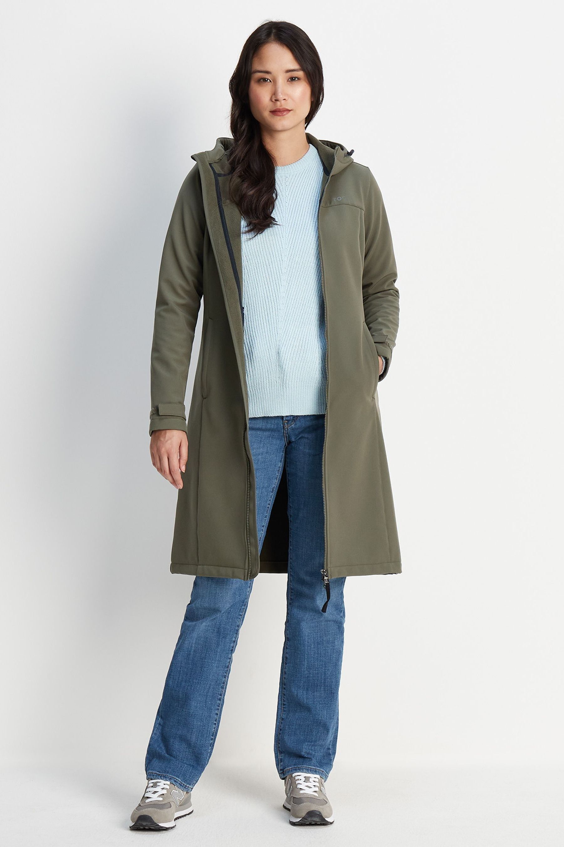 Buy Tog 24 Green Marina Extra Long Softshell Jacket from the Next UK ...
