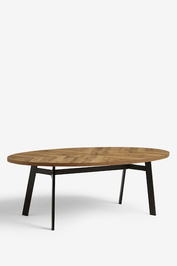 oval chevron dining table