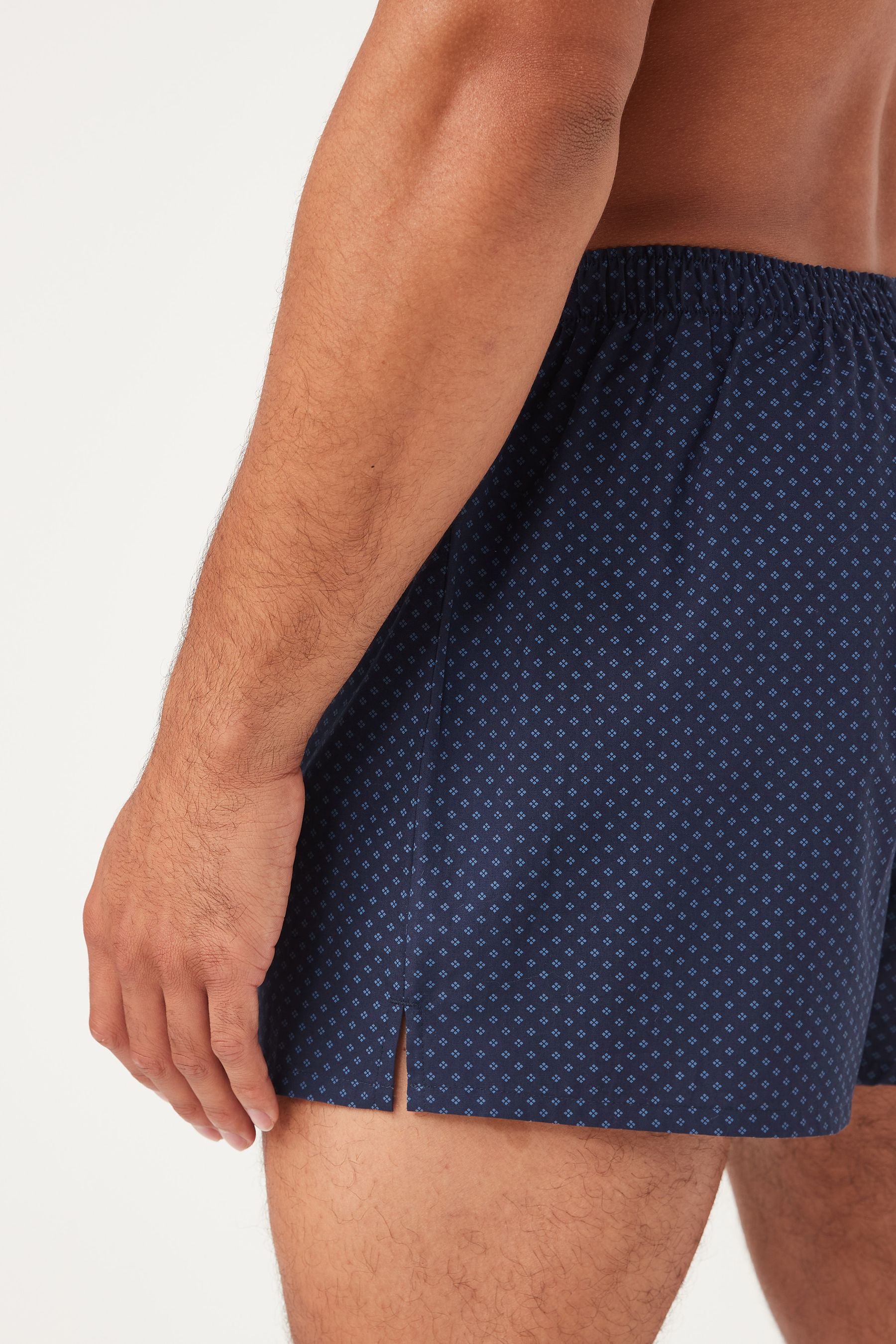 Buy NavyBlue 4 pack Woven Pure 100% Cotton Boxers from the Next UK ...