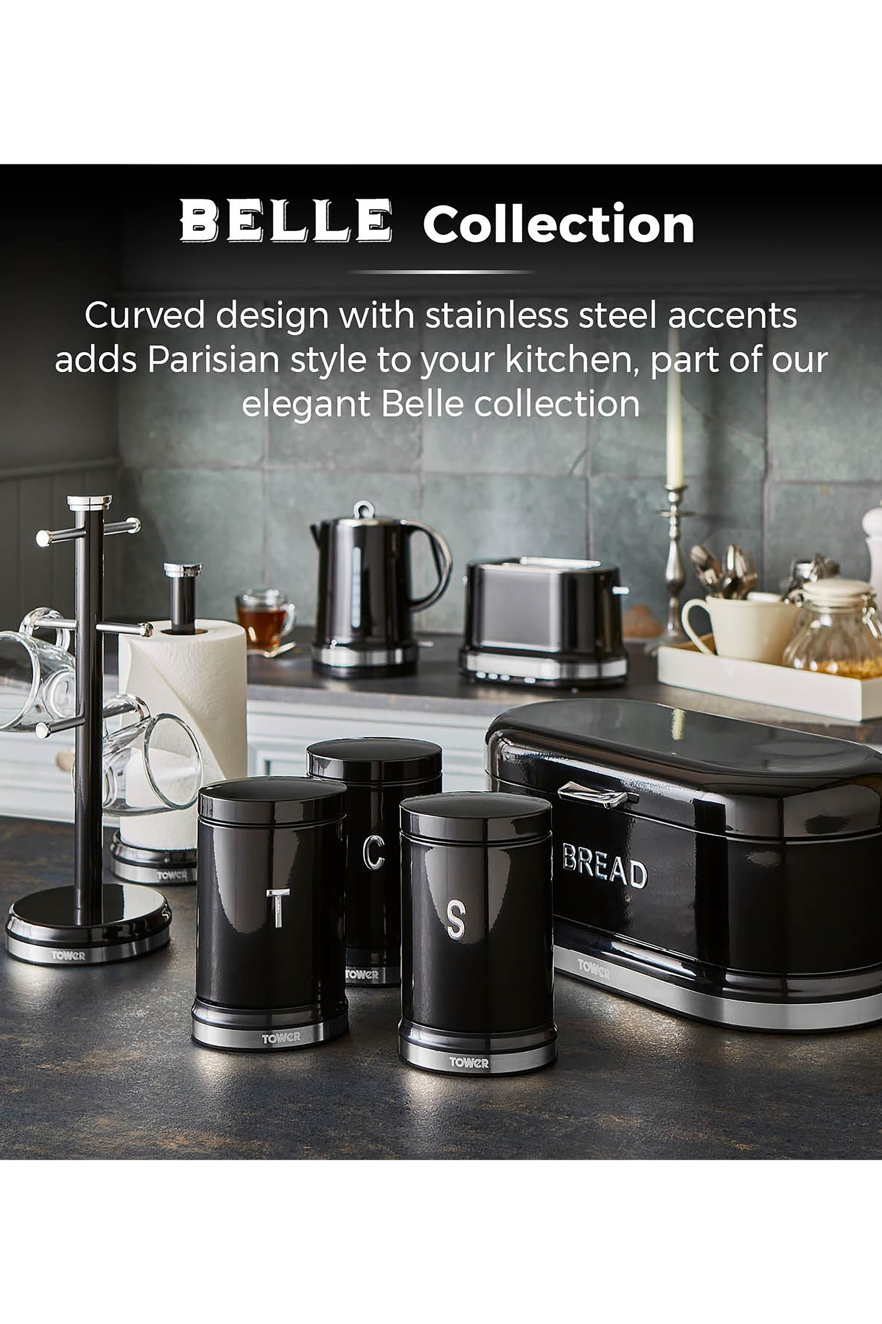 Buy Tower Black Belle 2 Slice Toaster 800W from the Next UK online shop