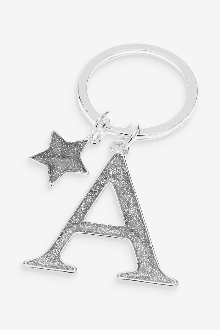 Buy Silver Tone Glitter Initial Keyring from the Next UK online shop