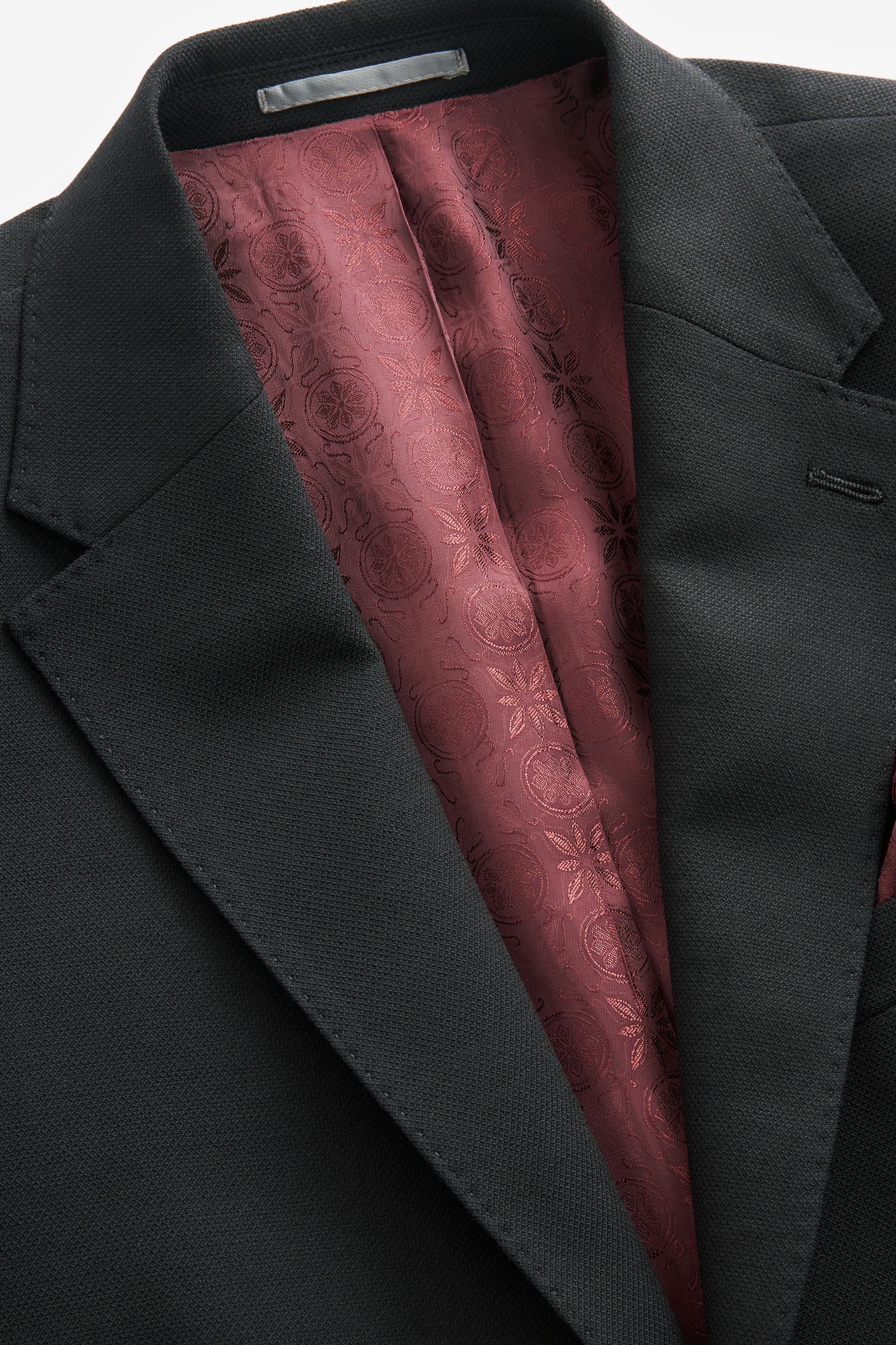 Buy Black Slim Fit Signature Tollegno Italian Wool Textured Suit Jacket ...