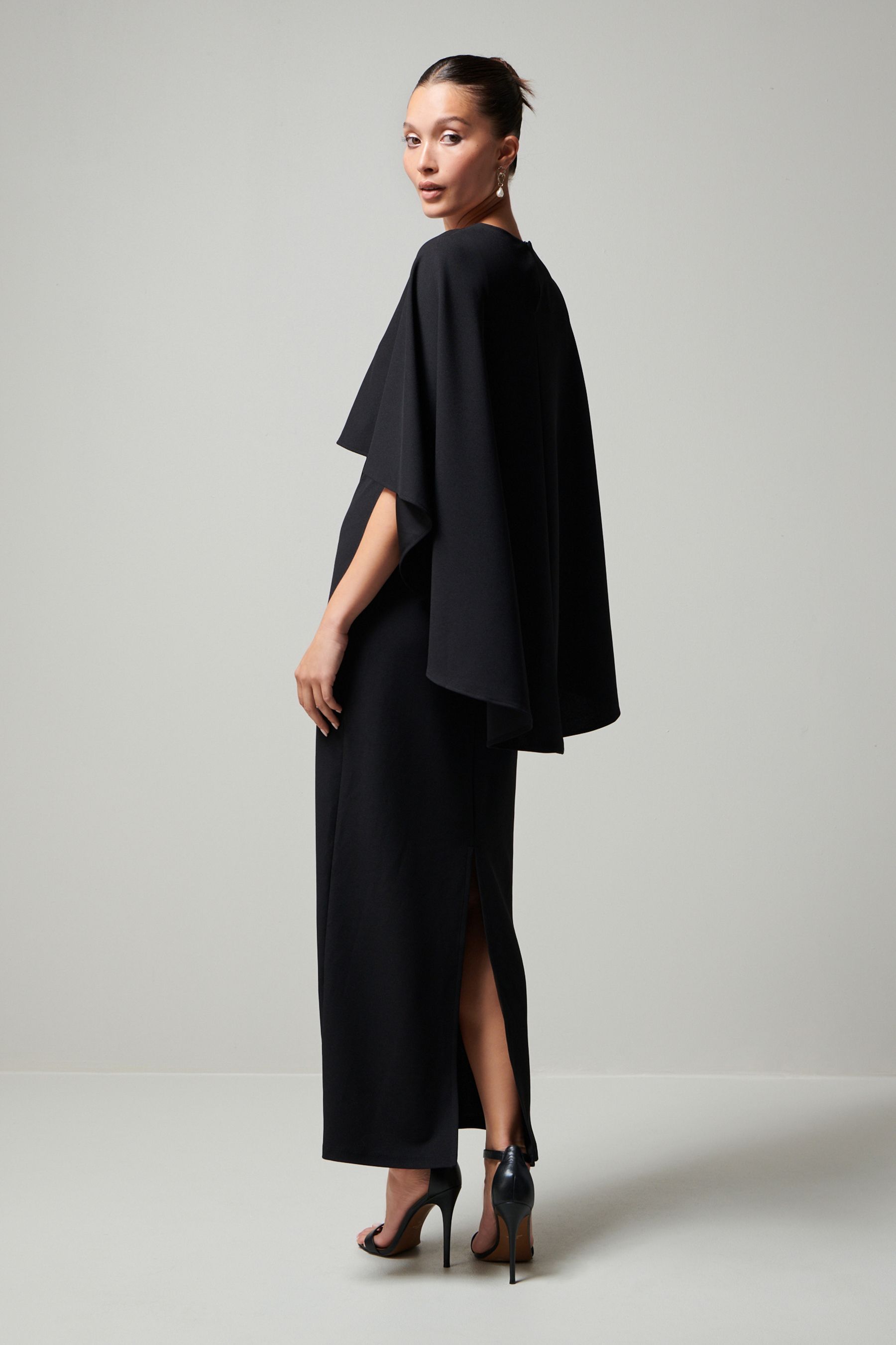 Buy Black Cape Detail Maxi Dress from Next Australia