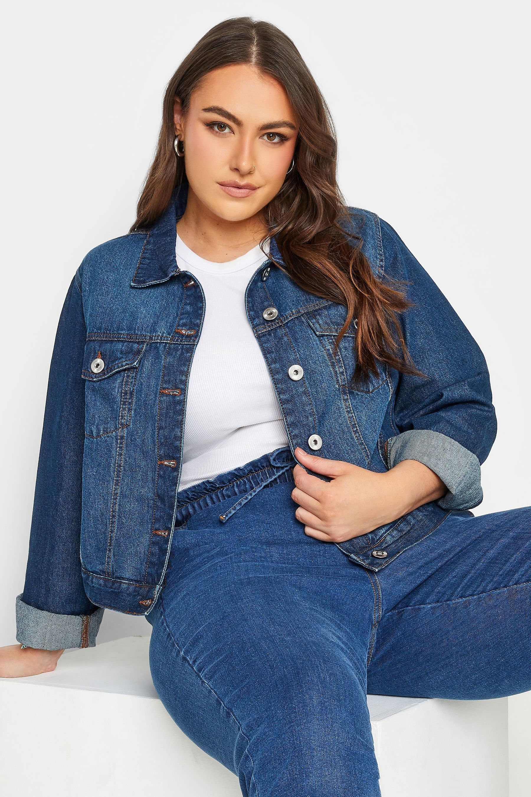 Buy Yours Curve Blue 100% Cotton Classic Denim Jacket from the Next UK ...