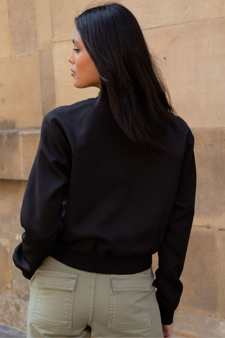 Buy Threadbare Black Cropped Bomber Jacket from the Next UK online shop