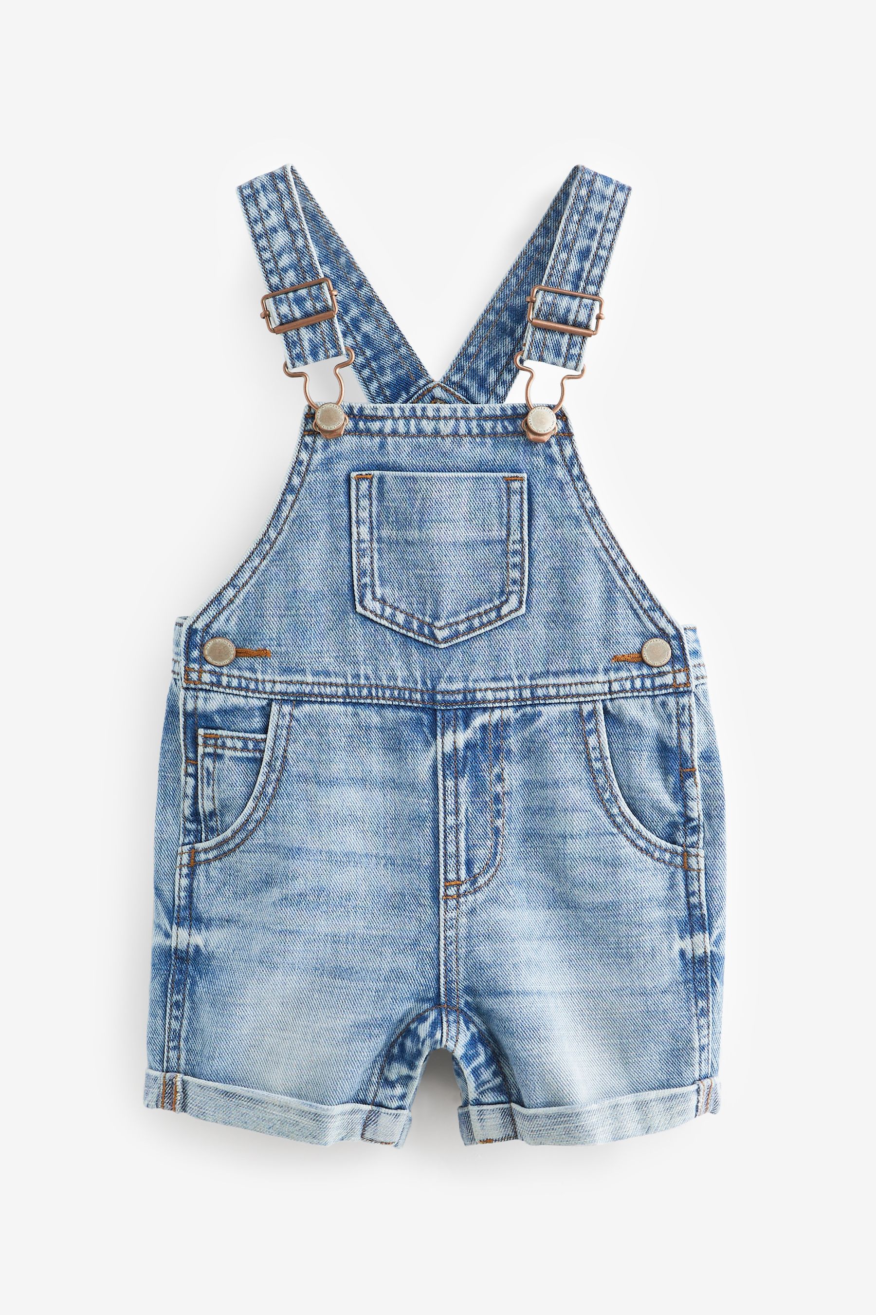 Buy Light Wash 100% Cotton Denim Dungarees (3mths-7yrs) from the Next ...