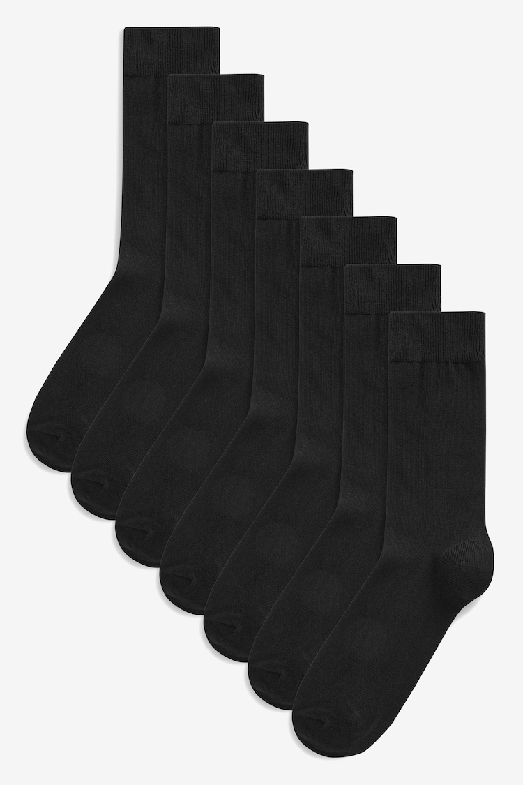 Buy Black 7 Pack Mens Cotton Rich Black Socks from the Next UK online shop