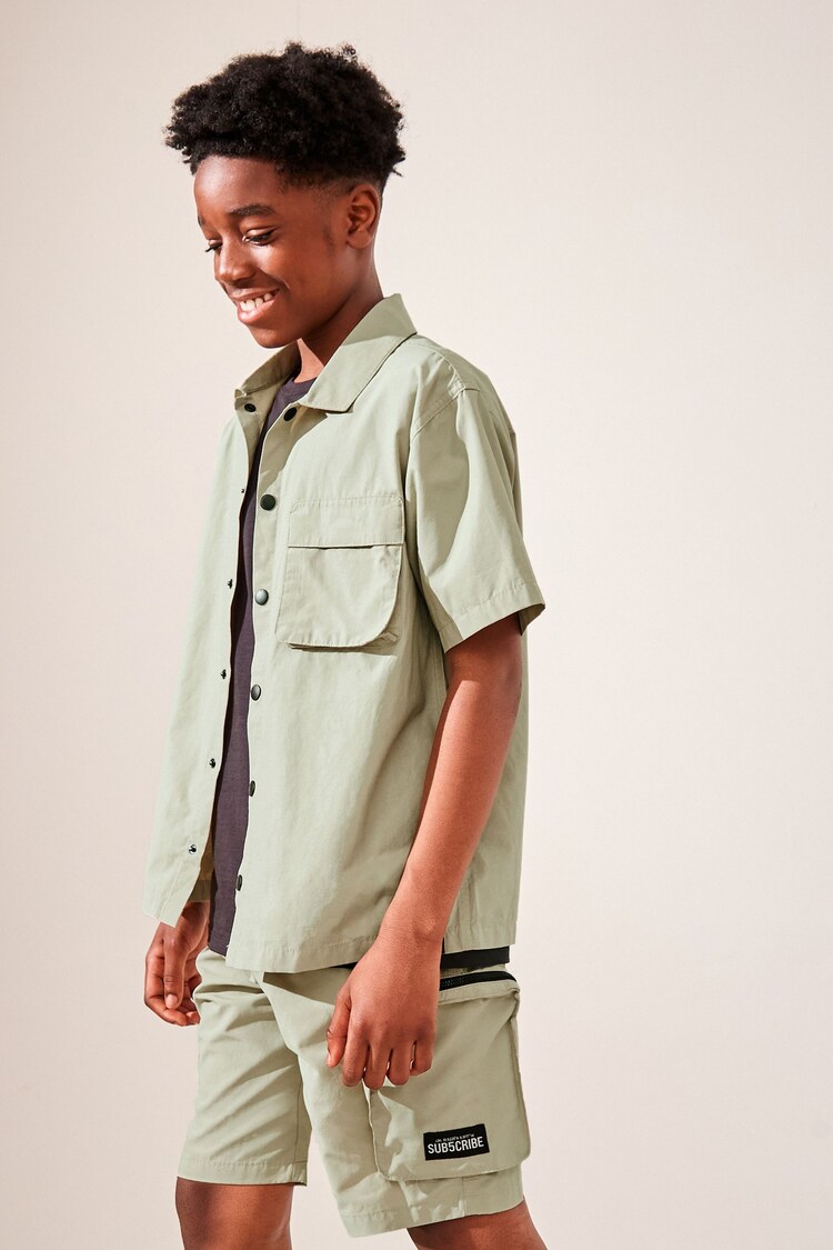 Buy Neutral Short Sleeve Utility Shirt & Shorts Set (3-16yrs) from the ...
