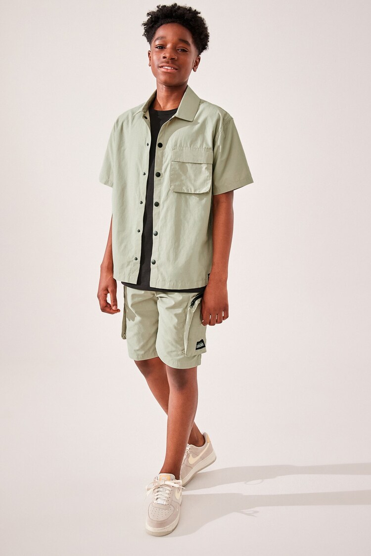Buy Neutral Short Sleeve Utility Shirt & Shorts Set (3-16yrs) from the ...