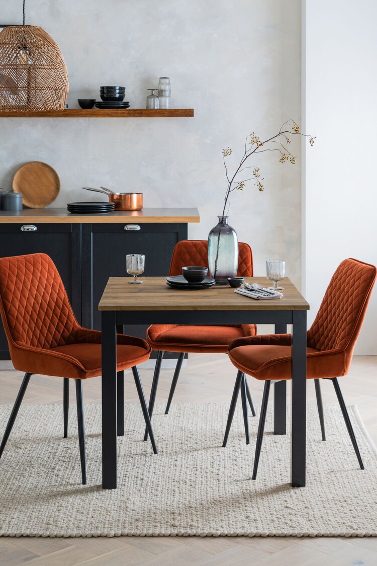 Buy Dark Bronx Oak Effect 4 Seater Square Dining Table from the Next UK ...