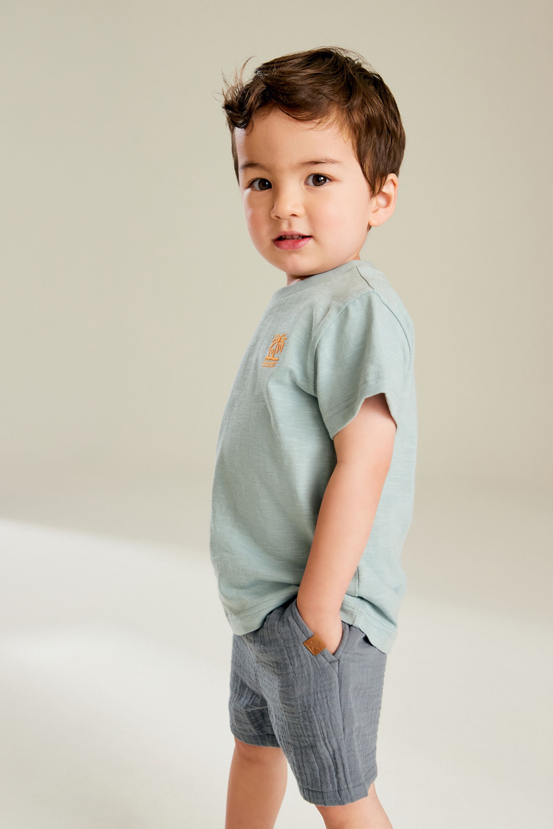 Buy Blue Soft Textured 100% Cotton Shorts (3mths-7yrs) from the Next UK ...