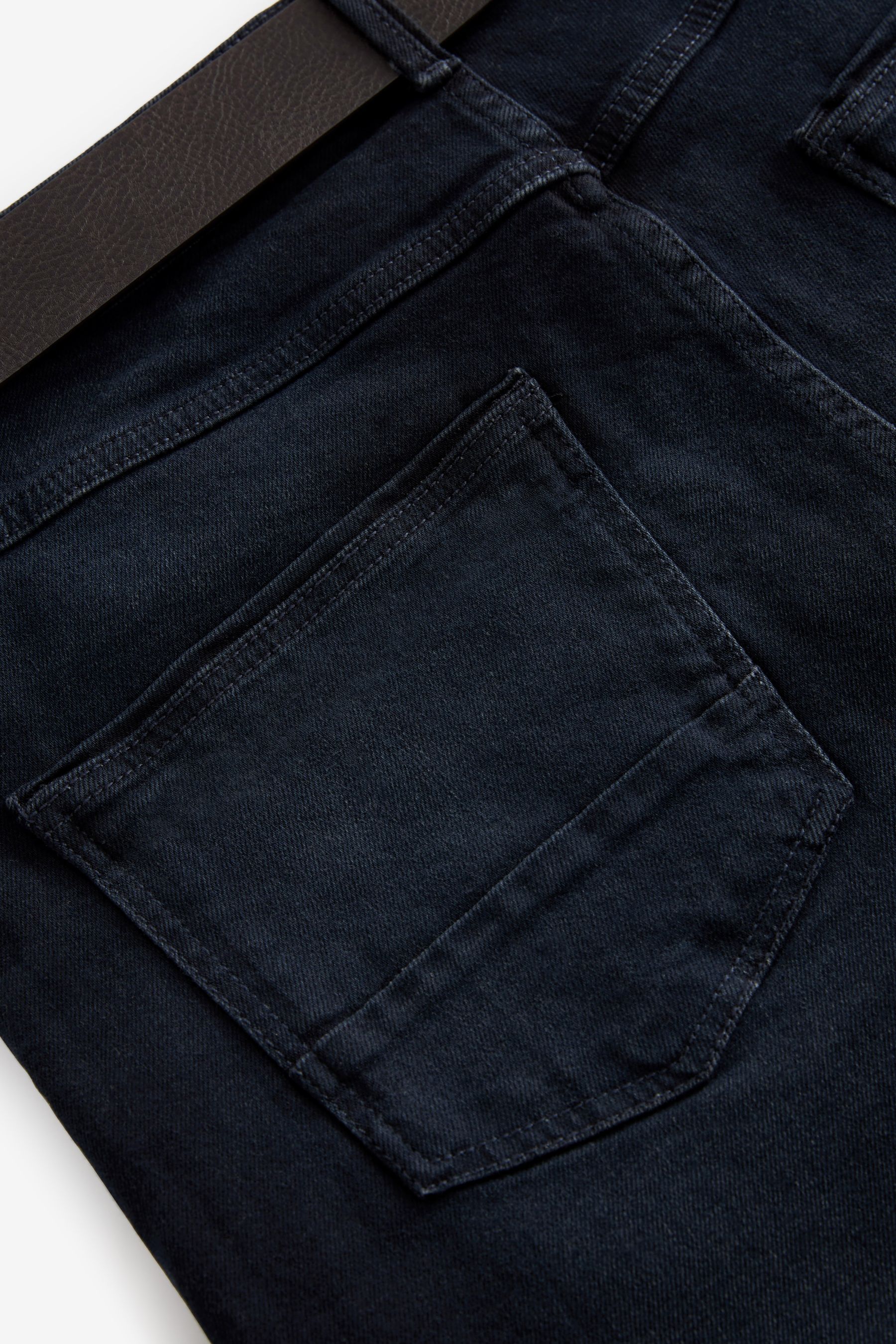 Buy Blue Ink Straight Fit Belted Authentic Jeans from the Next UK ...