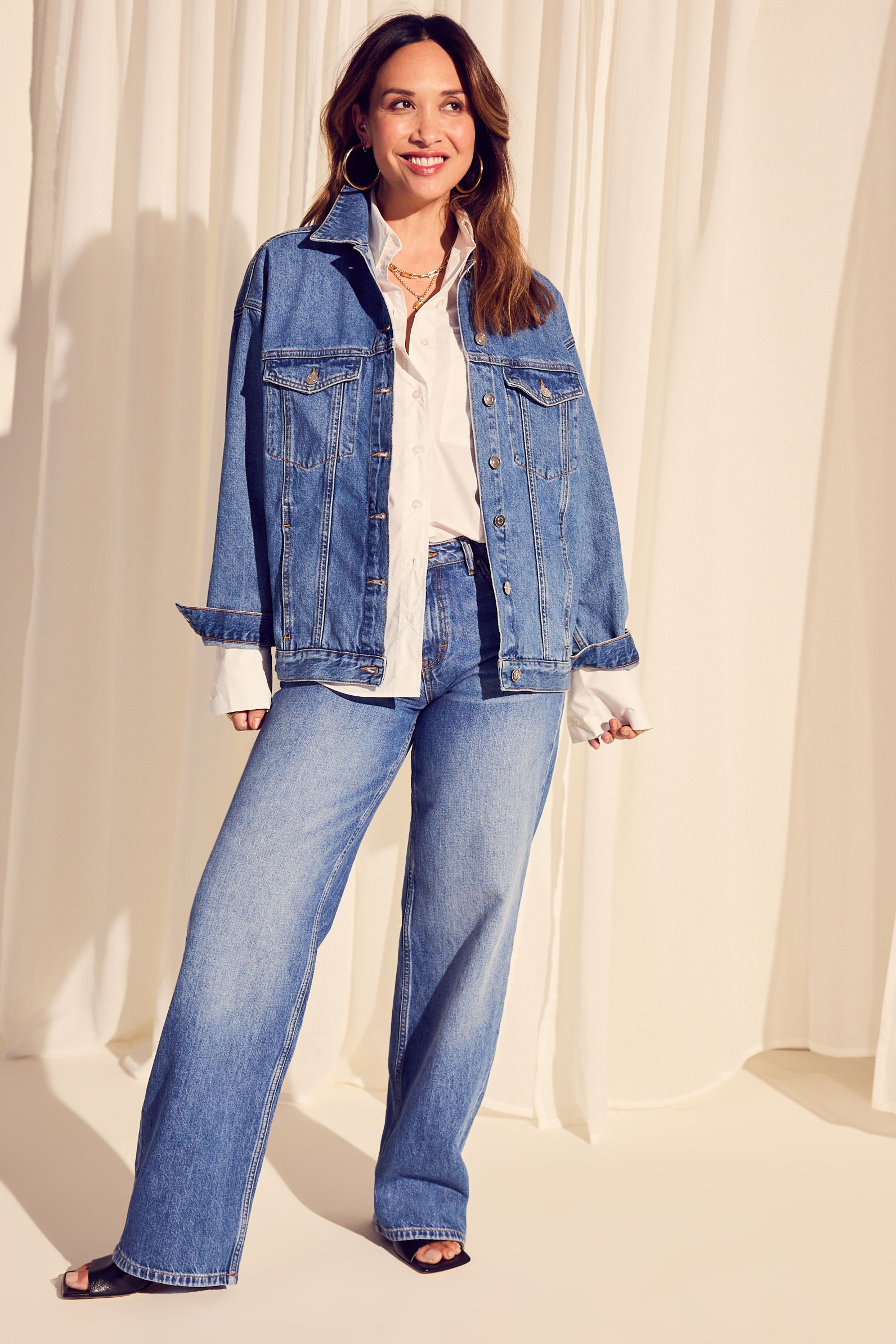Buy Myleene Klass Oversized Blue Denim 100% Cotton Jacket from the Next ...